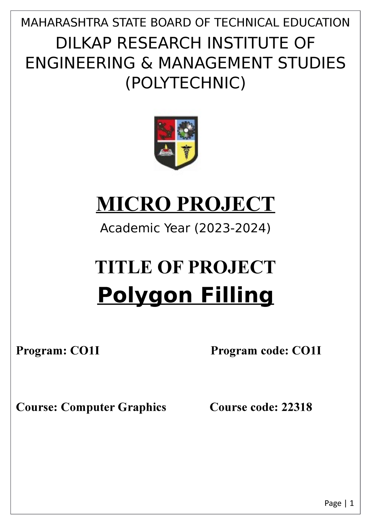 Cg project - MAHARASHTRA STATE BOARD OF TECHNICAL EDUCATION DILKAP ...
