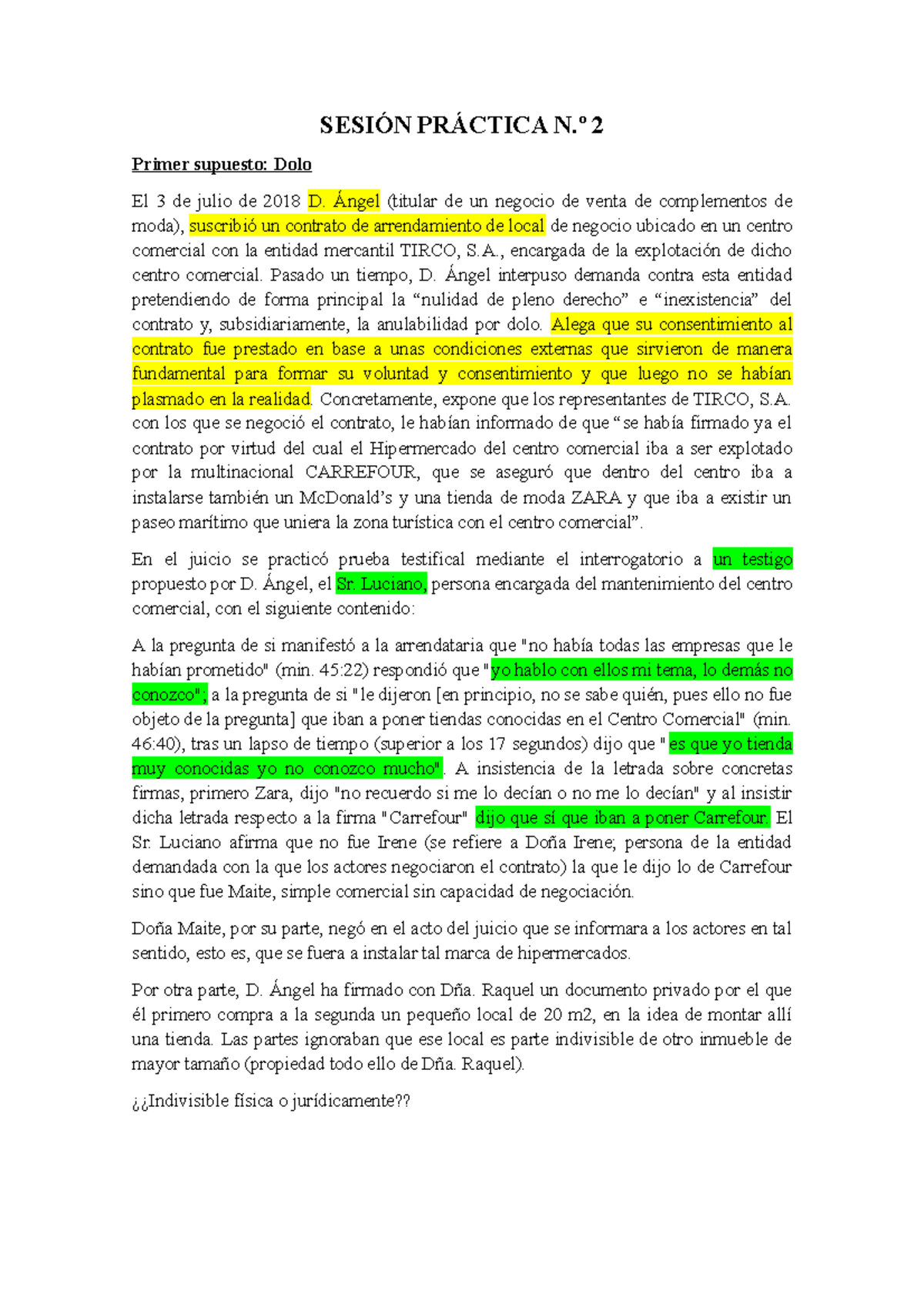 Práctica 2 Contratos - practica 2 - SESIÓN PRÁCTICA N.º 2 Primer ...
