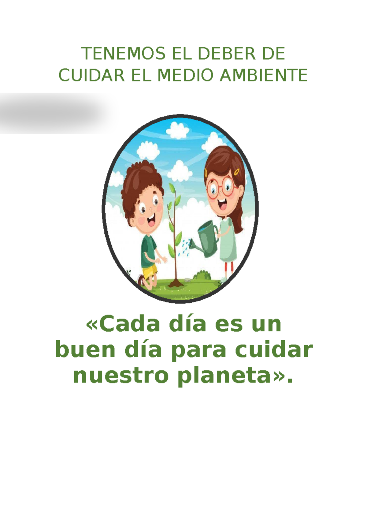 Tenemos EL Deber DE Cuidar EL Medio Ambiente - Ciencias sociales ...
