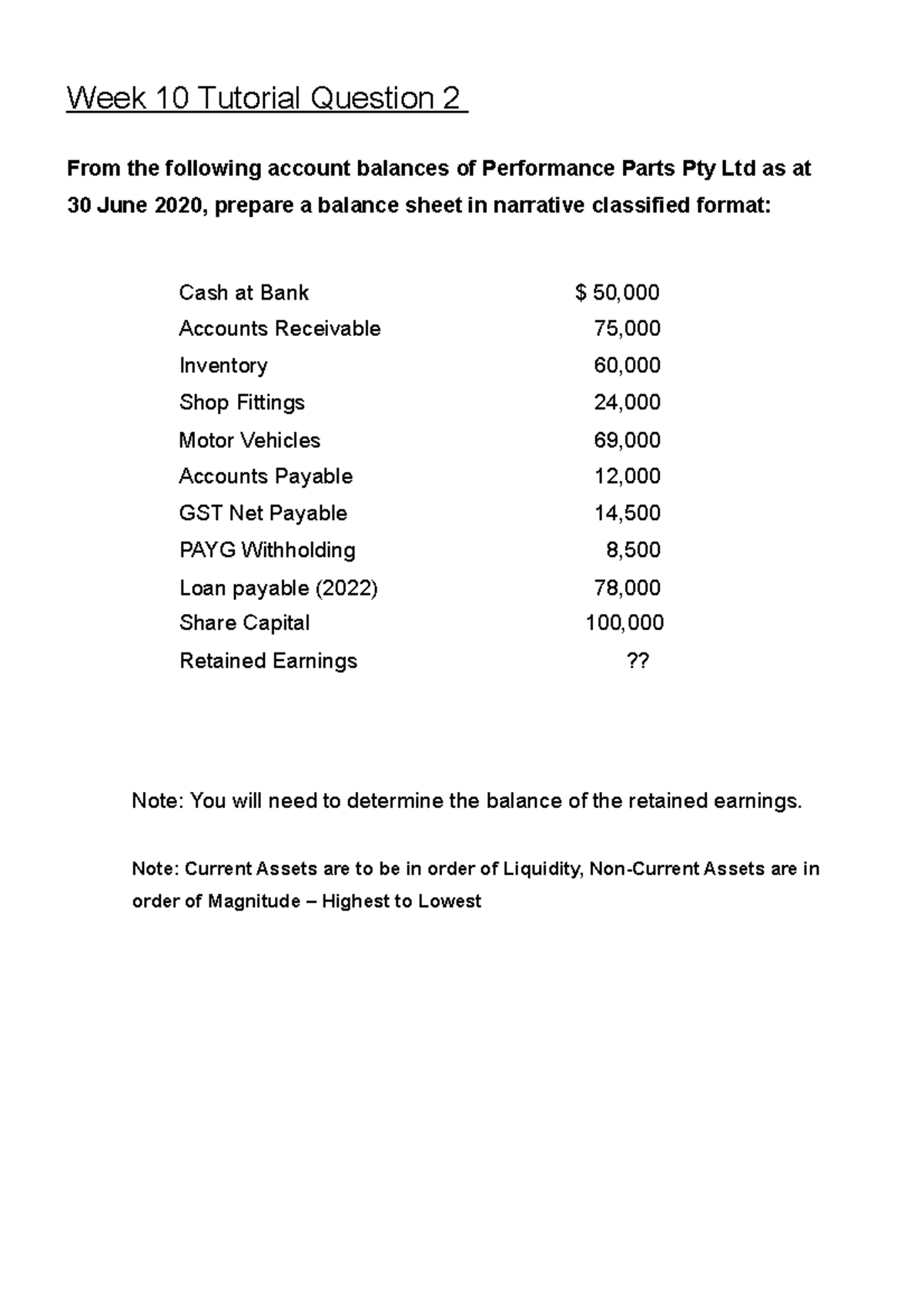 AIC - tutorial questions - lecture 10 - Week 10 Tutorial Question 2 ...