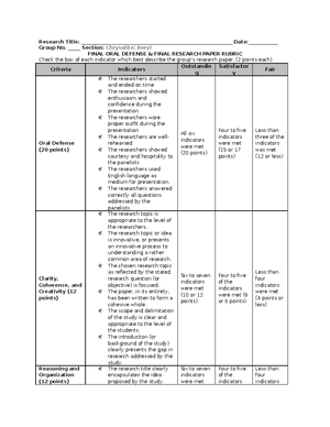 Final Thesis Defense Guidelines - Preparation for the Final Defense (A ...