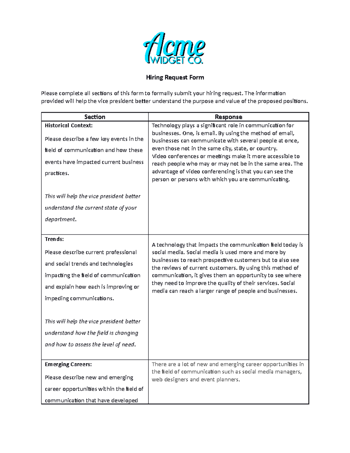 Hiring Request Form 3 - Hiring Request Form Please complete all ...