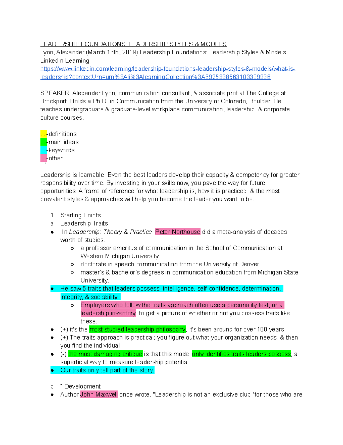 Leadership Foundations Leadership Styles AND Models - LinkedIn Learning ...