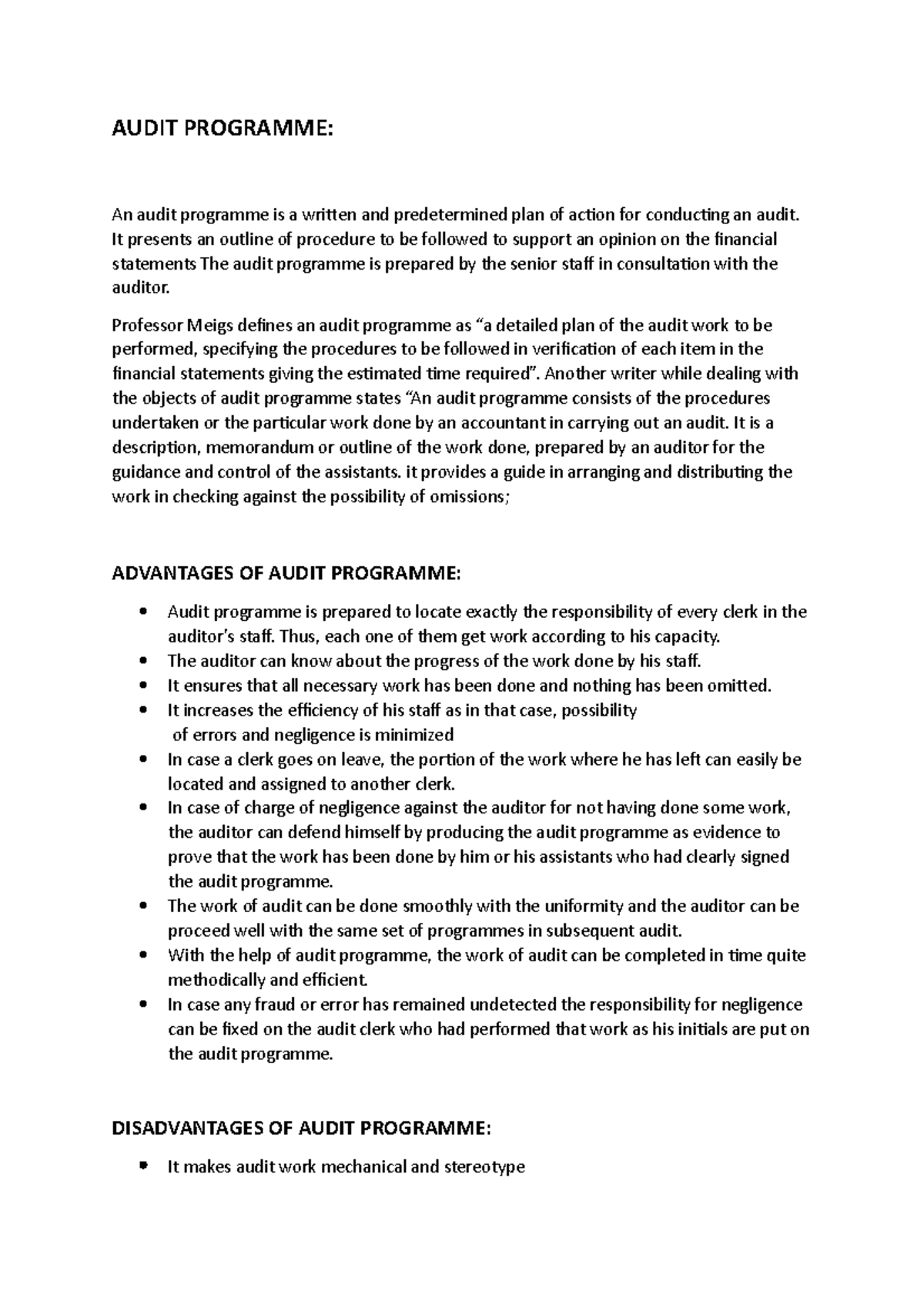 audit-programme-auditing-studocu