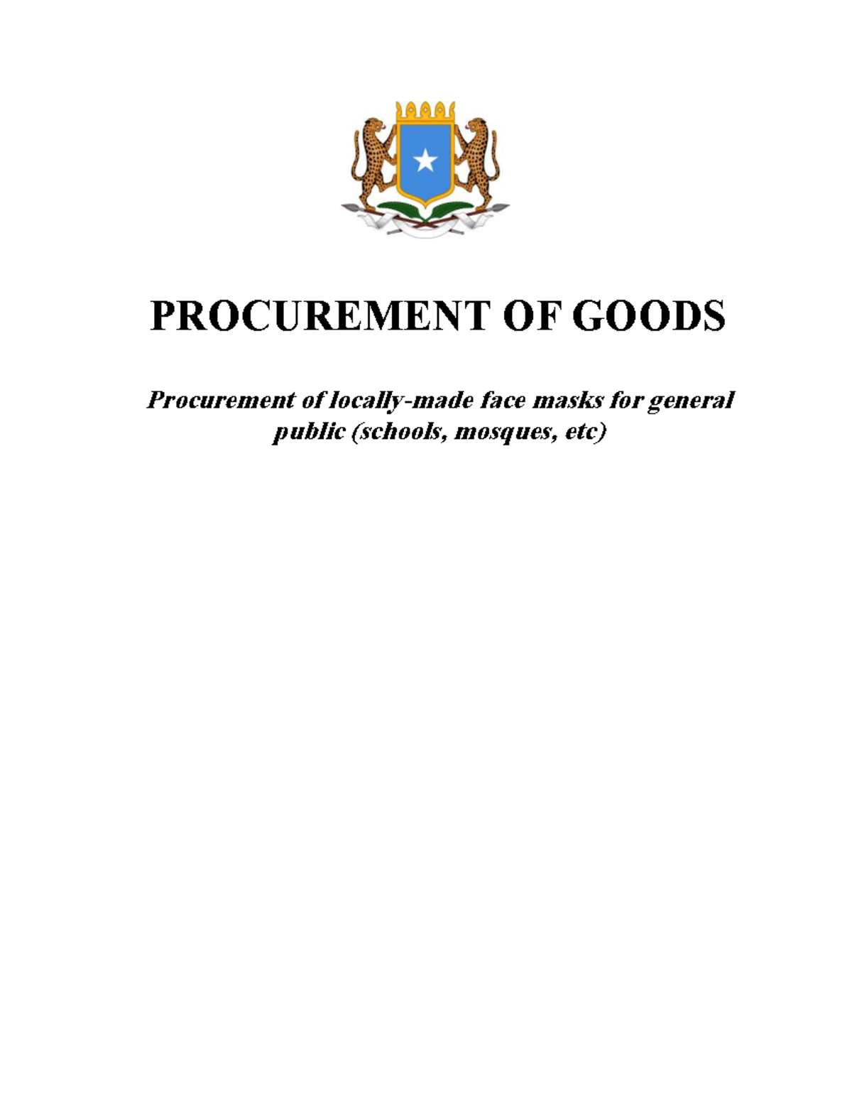 Invitation Letter-locally-made face masks - PROCUREMENT OF GOODS ...