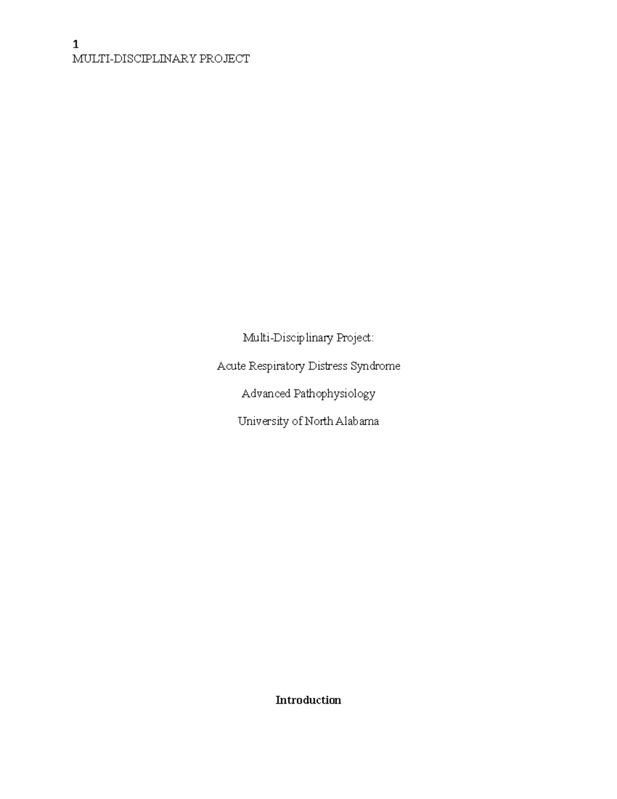 Multi-Disciplinary Project - MULTI-DISCIPLINARY PROJECT Multi ...