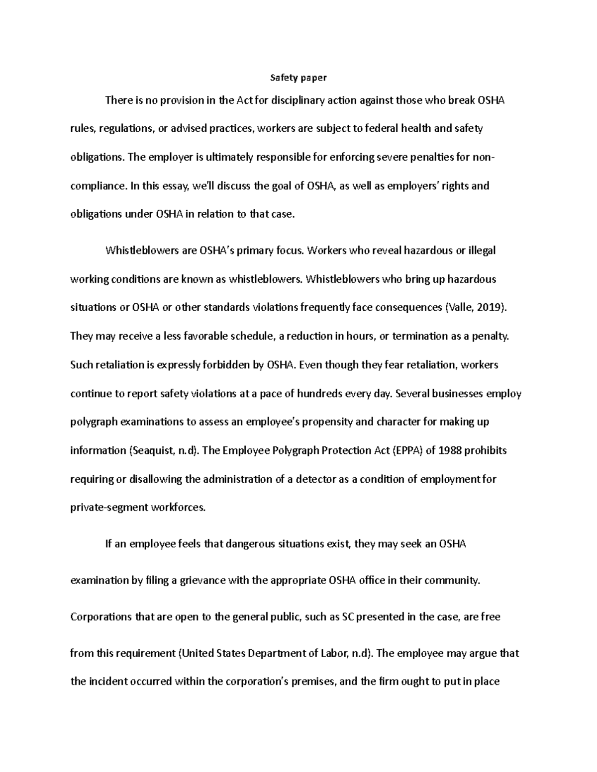 Safety Paper for Quality - Safety paper There is no provision in the ...