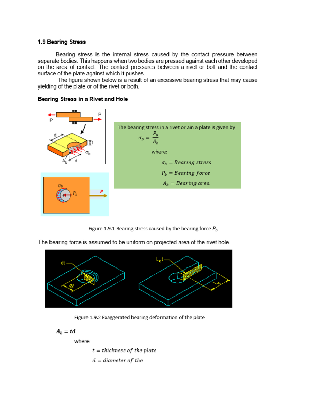 Module 4-Bearing Stress - Mechanics of Deformable Bodies - Studocu