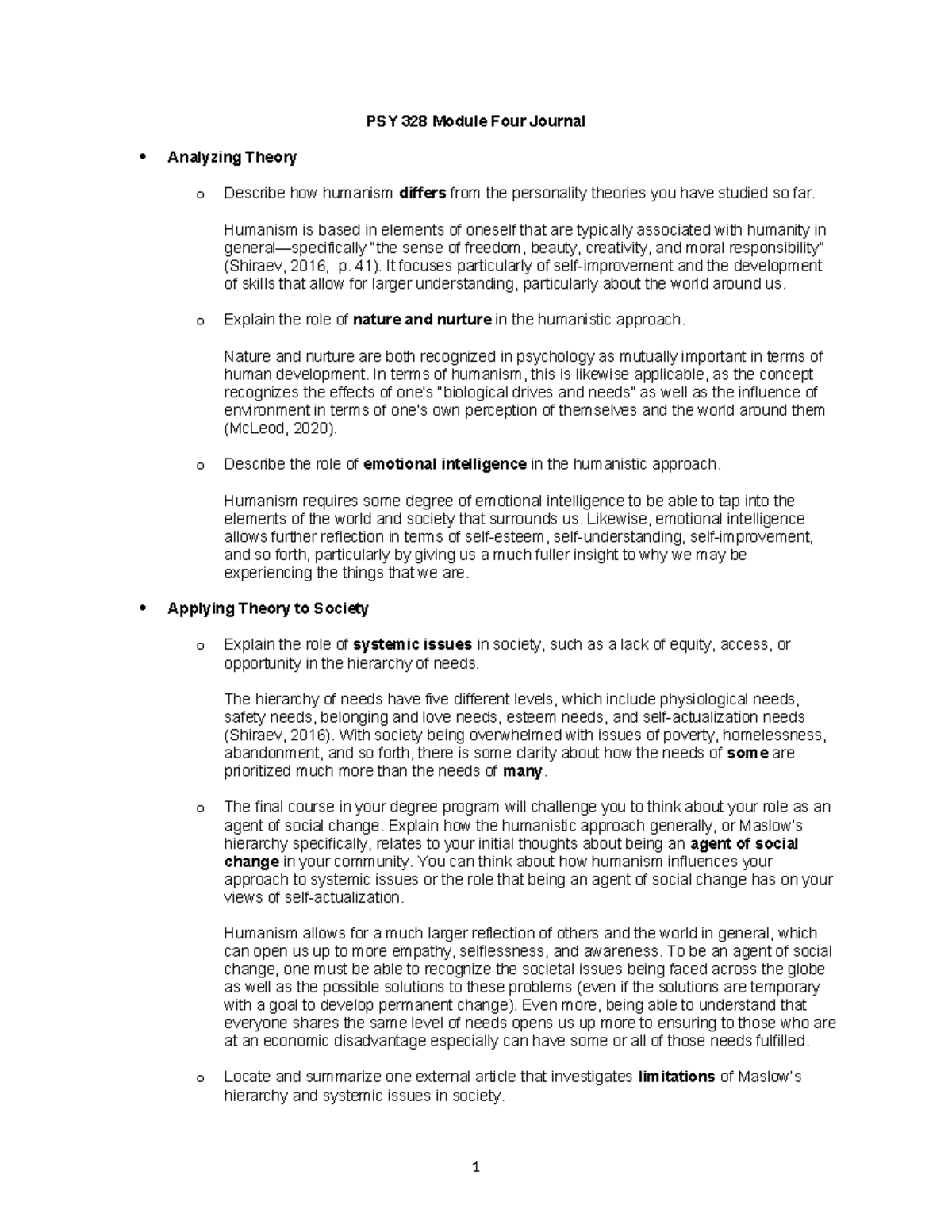 PSY 328 Module Four Journal - PSY 328 Module Four Journal Analyzing ...