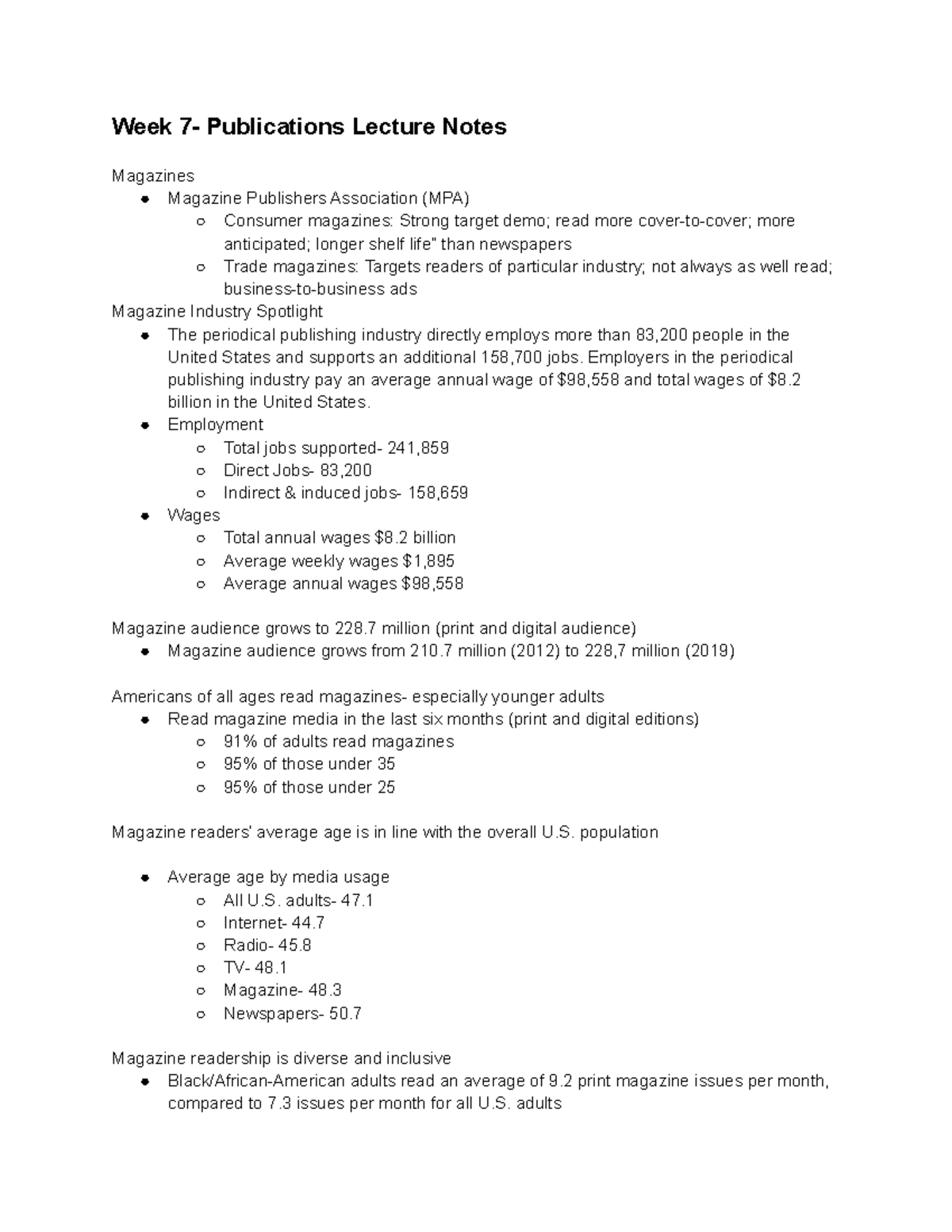 Week 7 Publications Lecture Notes - Week 7- Publications Lecture Notes ...