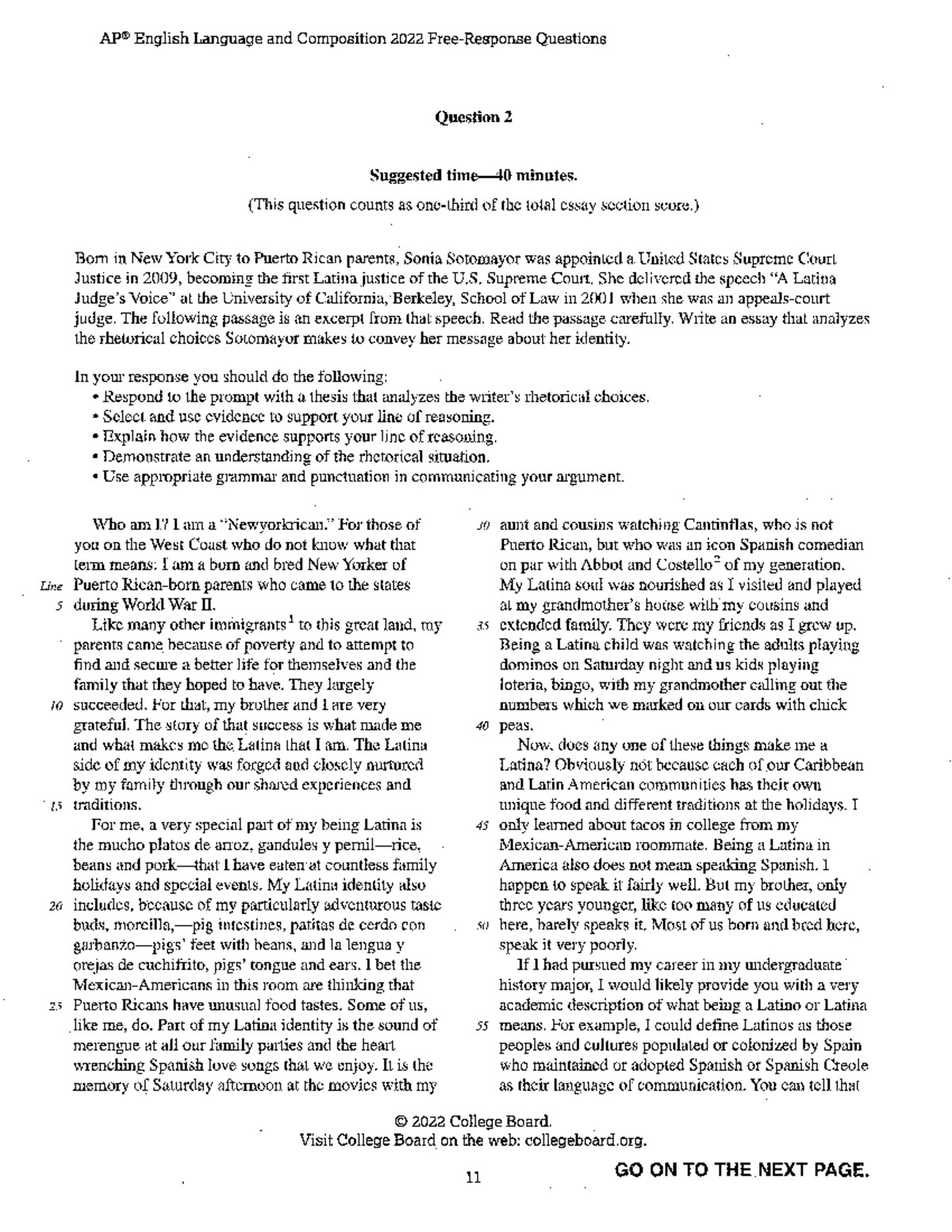 Sotomayor FRQ (passage) - Studocu