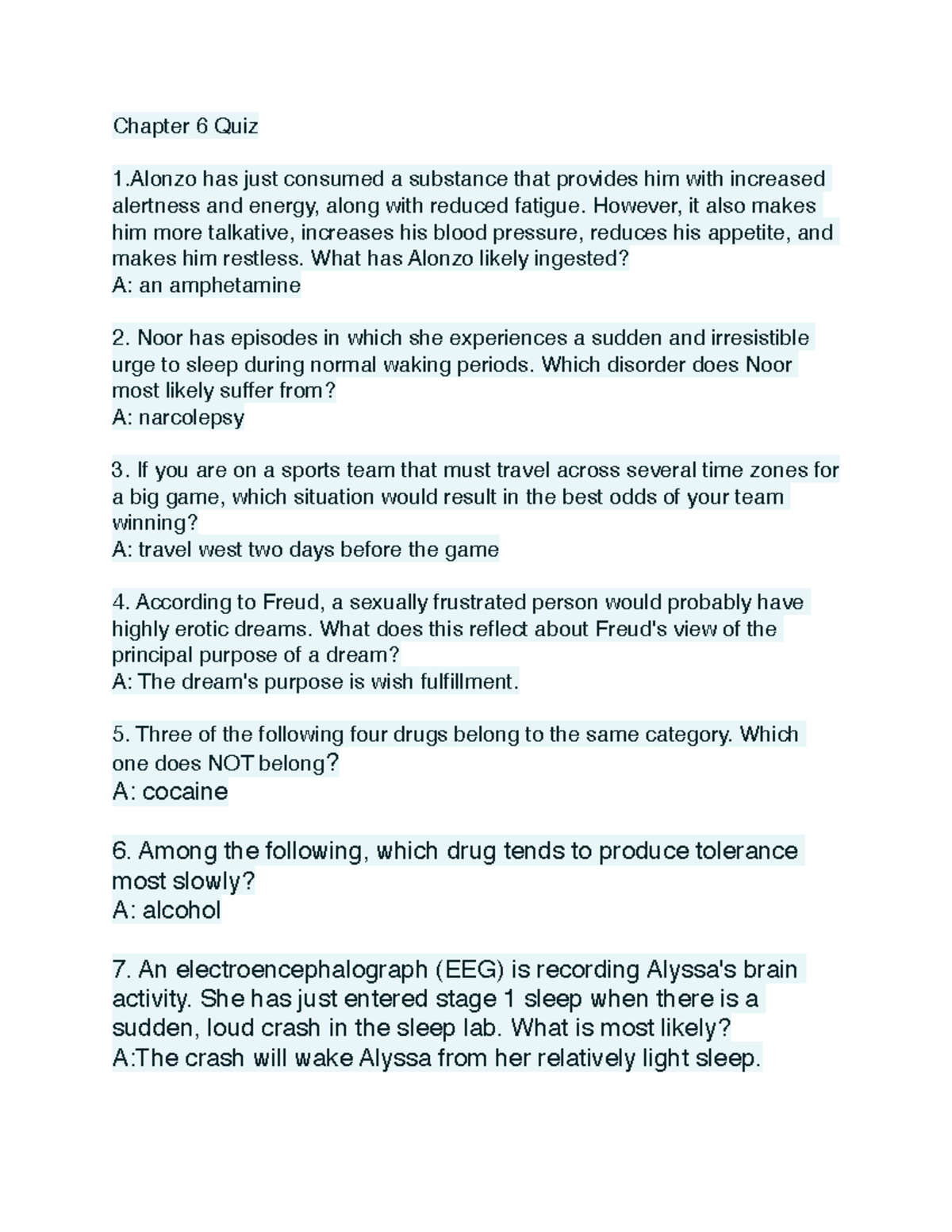 Chapter 6 Quiz PDF - Quiz Material - Chapter 6 Quiz 1 has just consumed ...