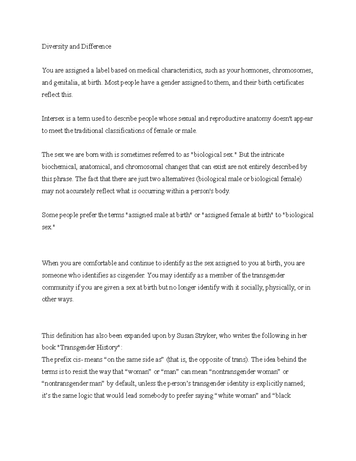 Diversity and Difference-medical characteristics - Diversity and ...