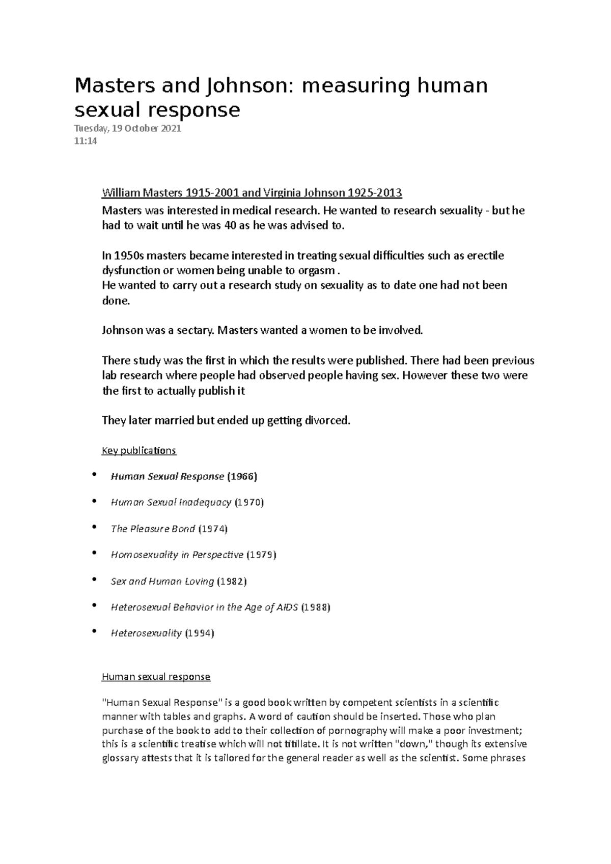 Masters and Johnson - He wanted to research sexuality - but he had to ...