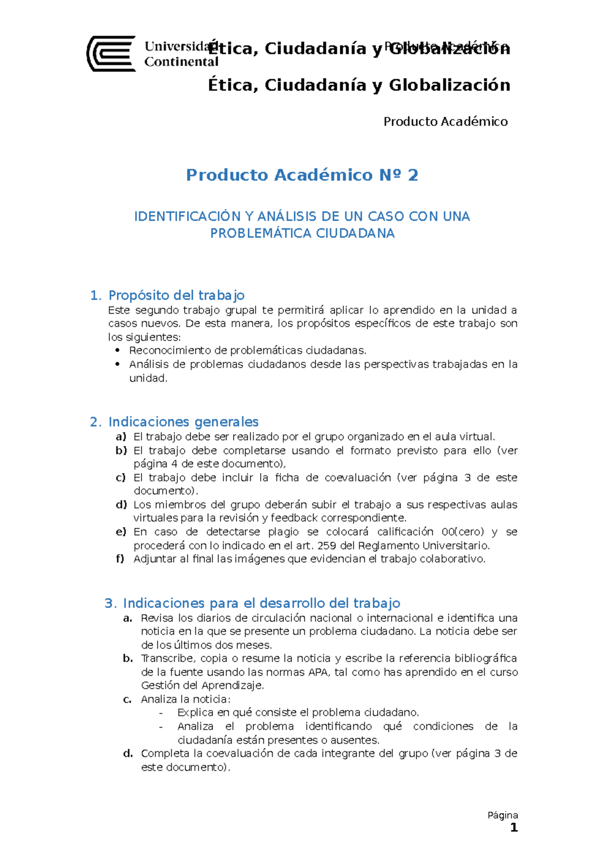 Producto academico 02 revi rub - Producto Académico Nº 2 IDENTIFICACIÓN Y ANÁLISIS DE UN CASO ...