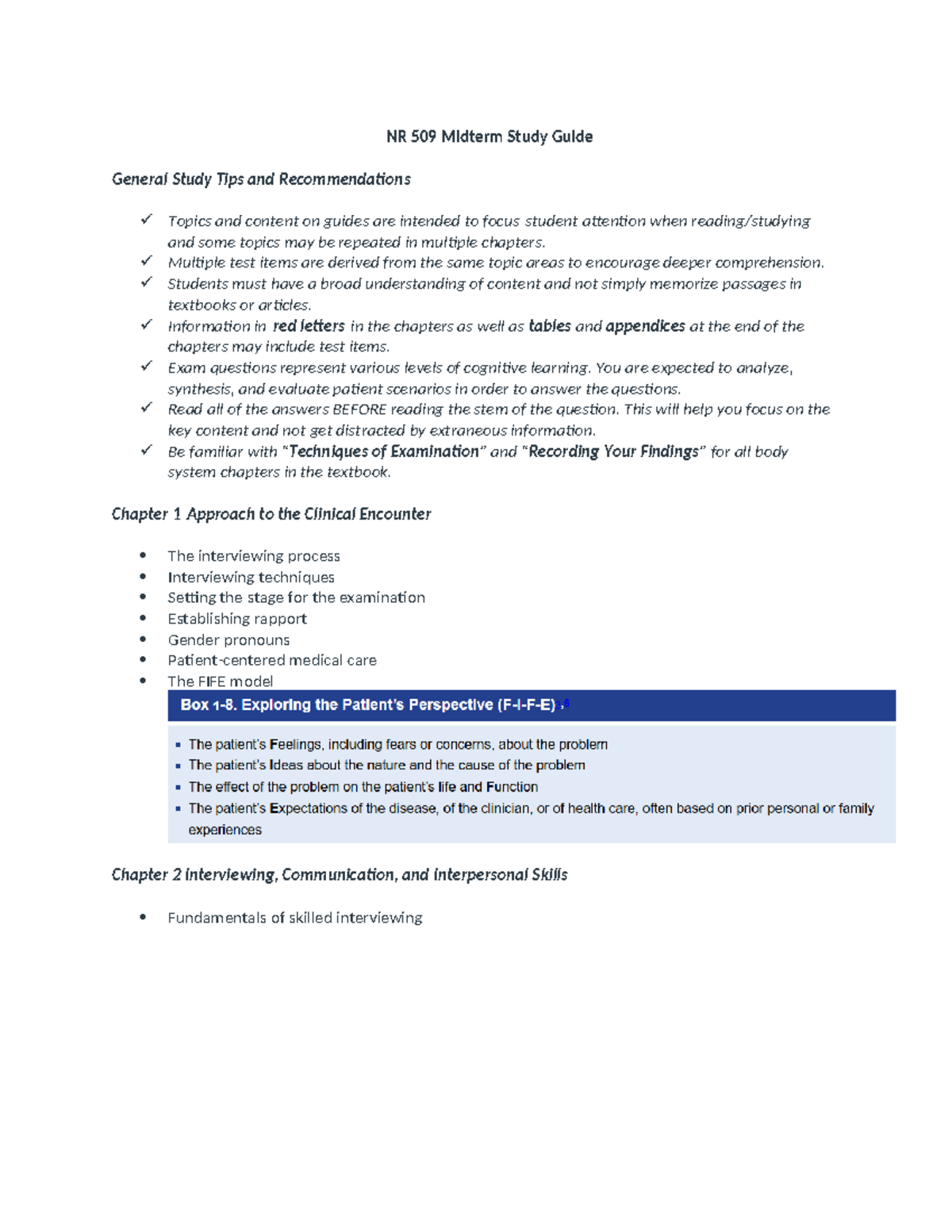 NR509 Midterm Exam Study Guide 113021 - NR 509 Midterm Study Guide General Study Tips and - Studocu