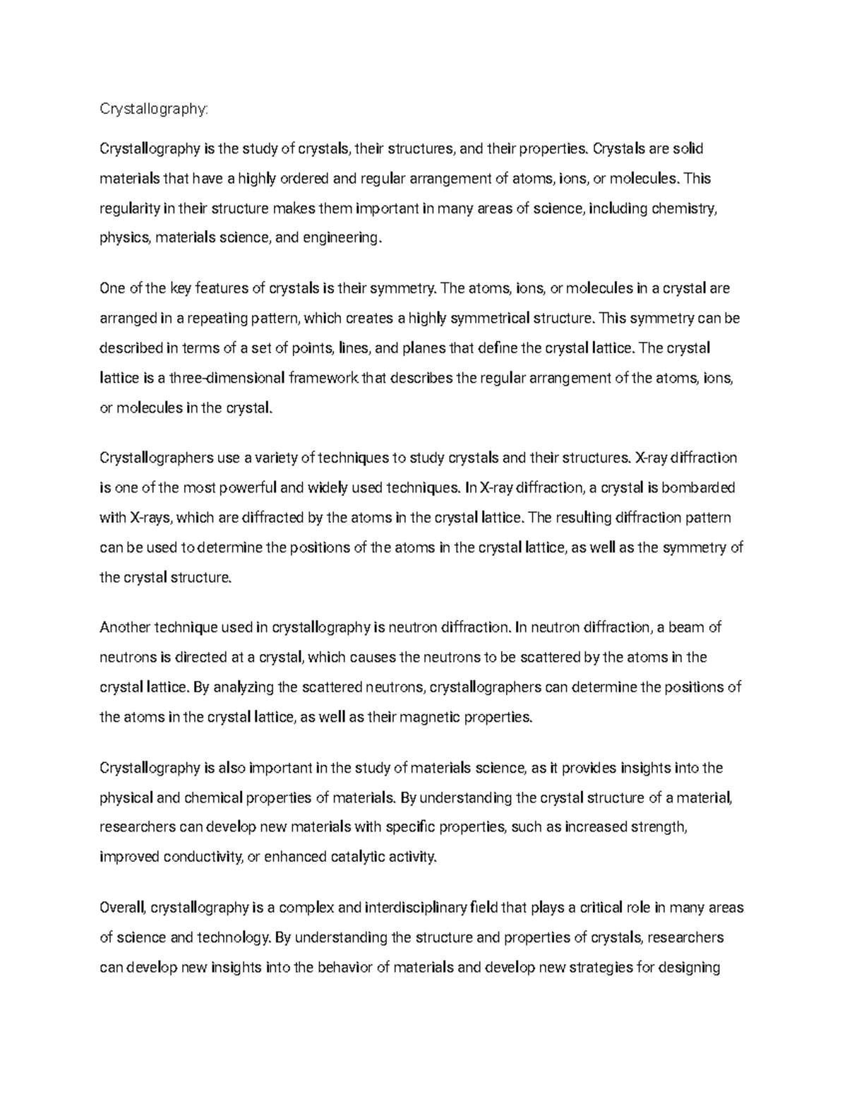 Crystallography - Crystallography: Crystallography is the study of ...