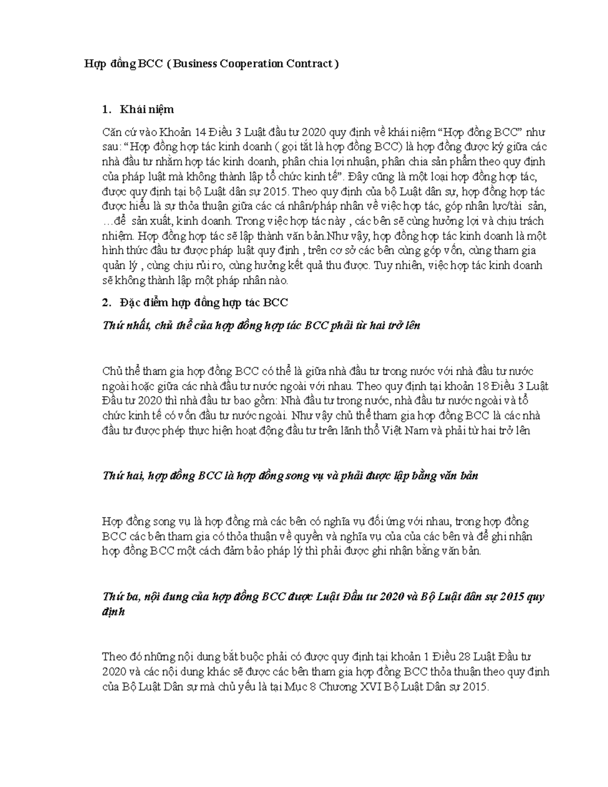 Hợp đồng BCC - zzzzzzzzzzzzzz - Hợp đồng BCC ( Business Cooperation ...