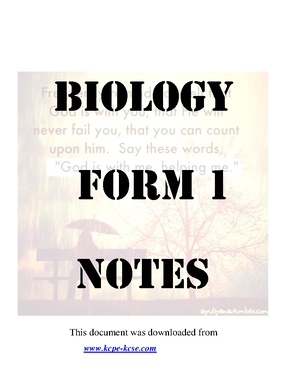 Biology Notes Form 3 - Biology Notes Form Three Classification II ...