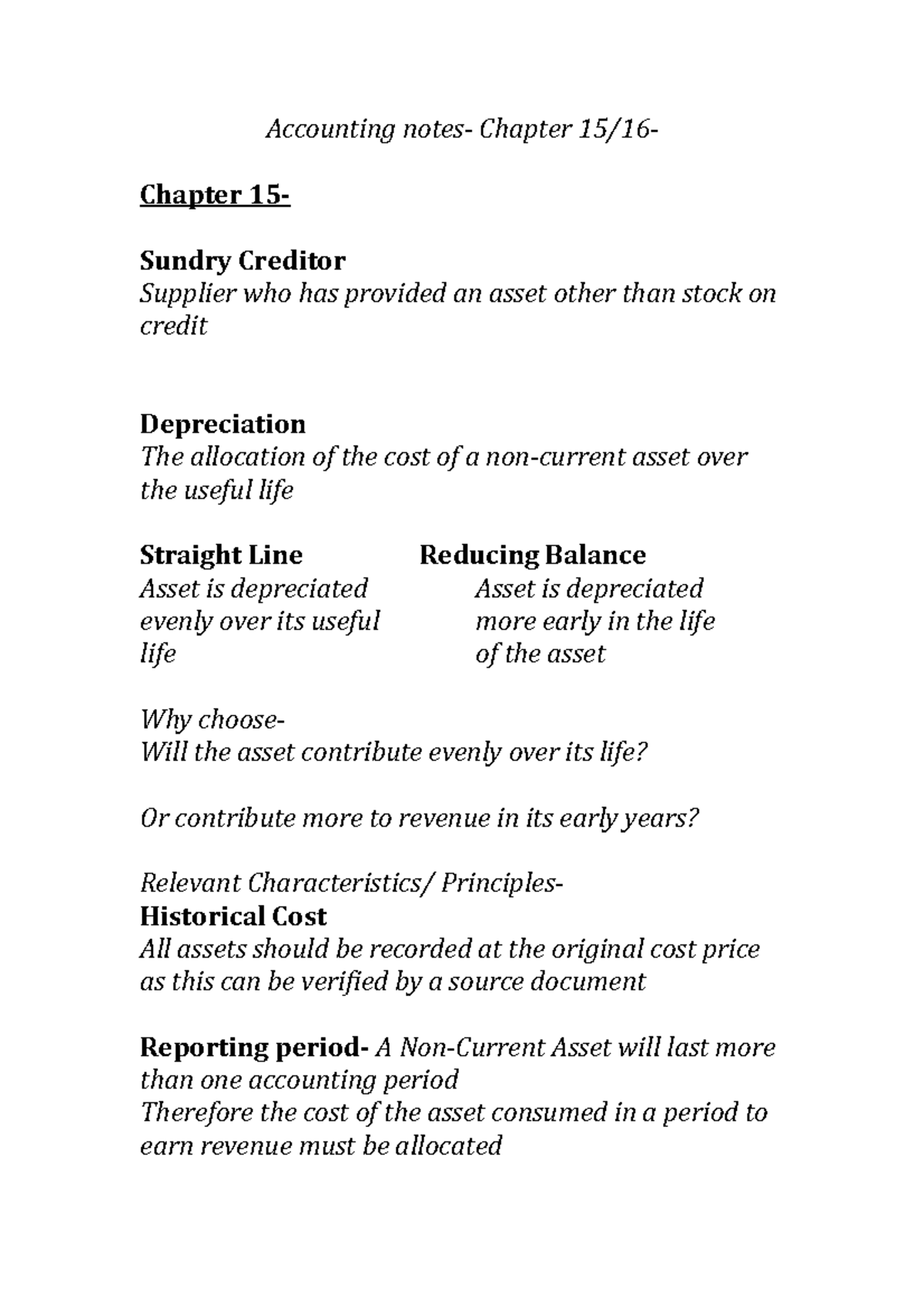 Accounting notes - Studocu