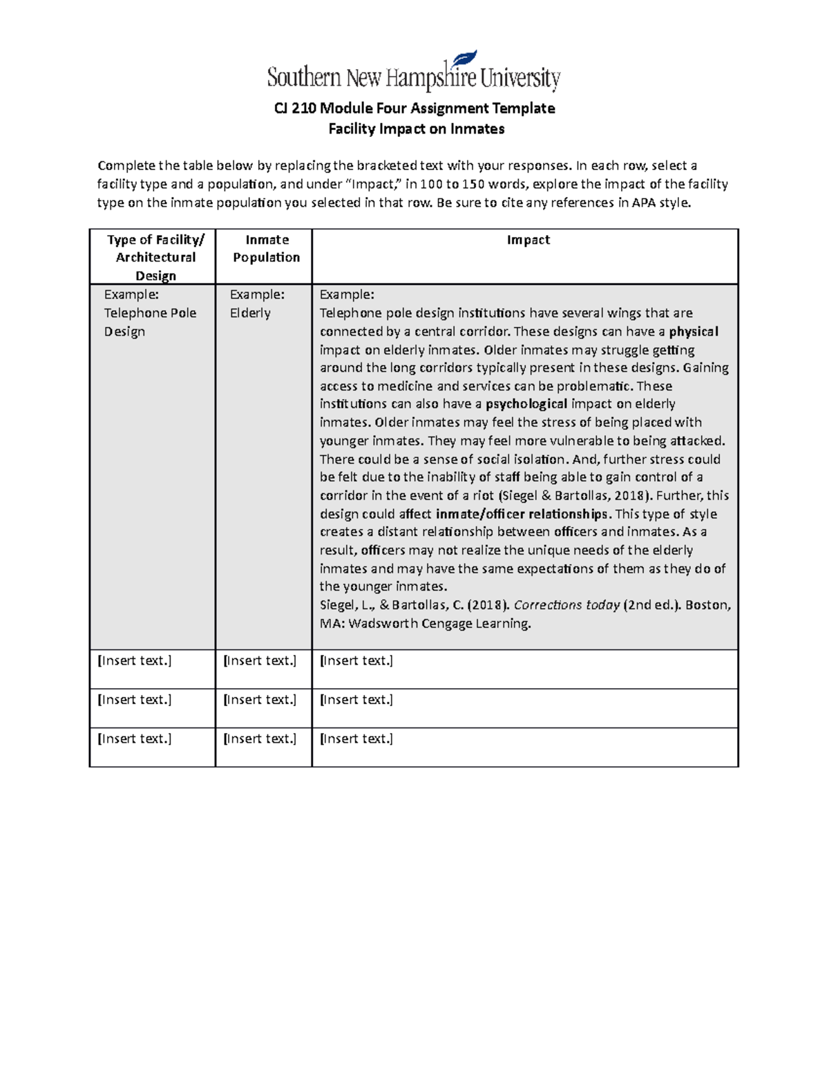CJ 210 Module Four Assignment Template - CJ 210 - SNHU - Studocu
