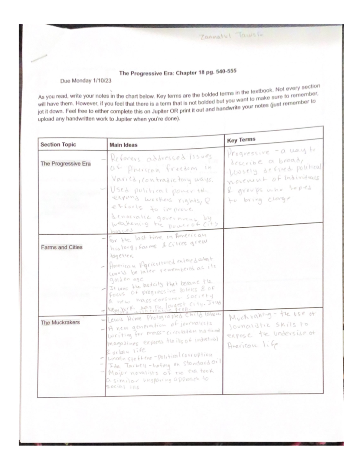 The Progressive Era Chapter 18 pg. 540-555 - HIS 15200 - Studocu