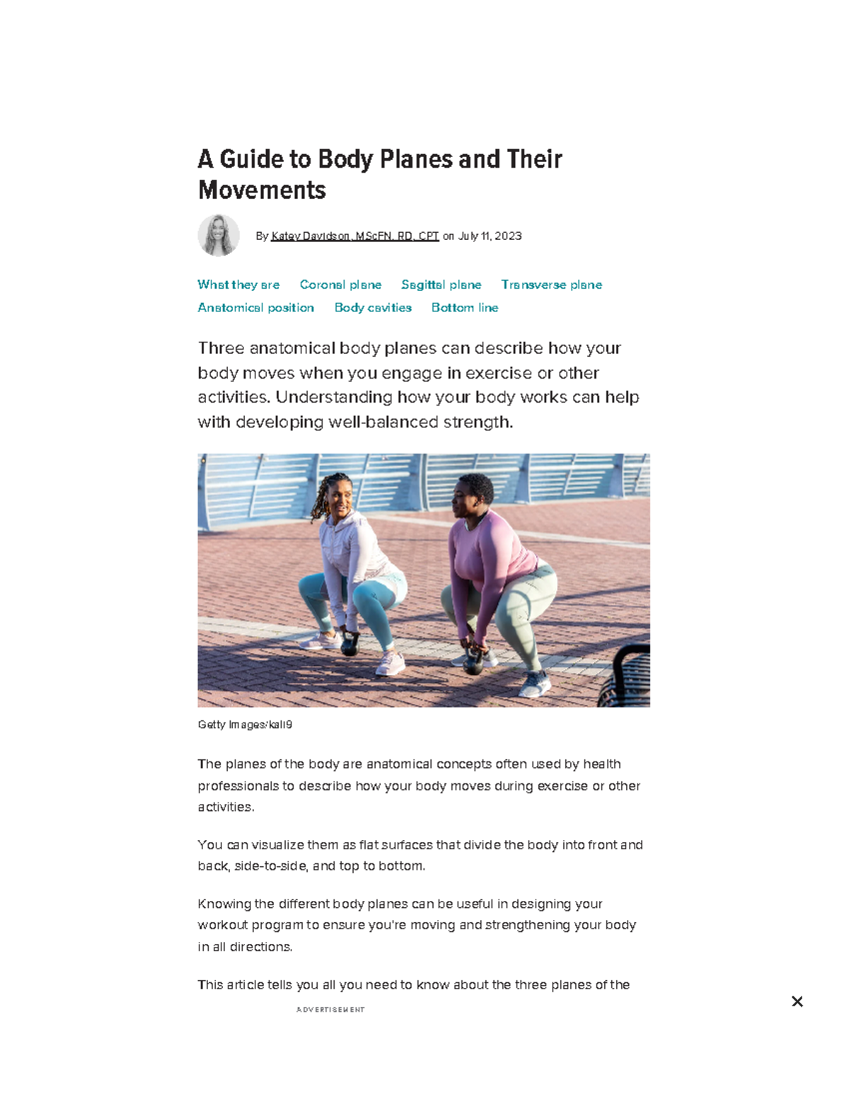 Q4 The 3 Anatomical Body Planes and The Movements In Each - A Guide to ...