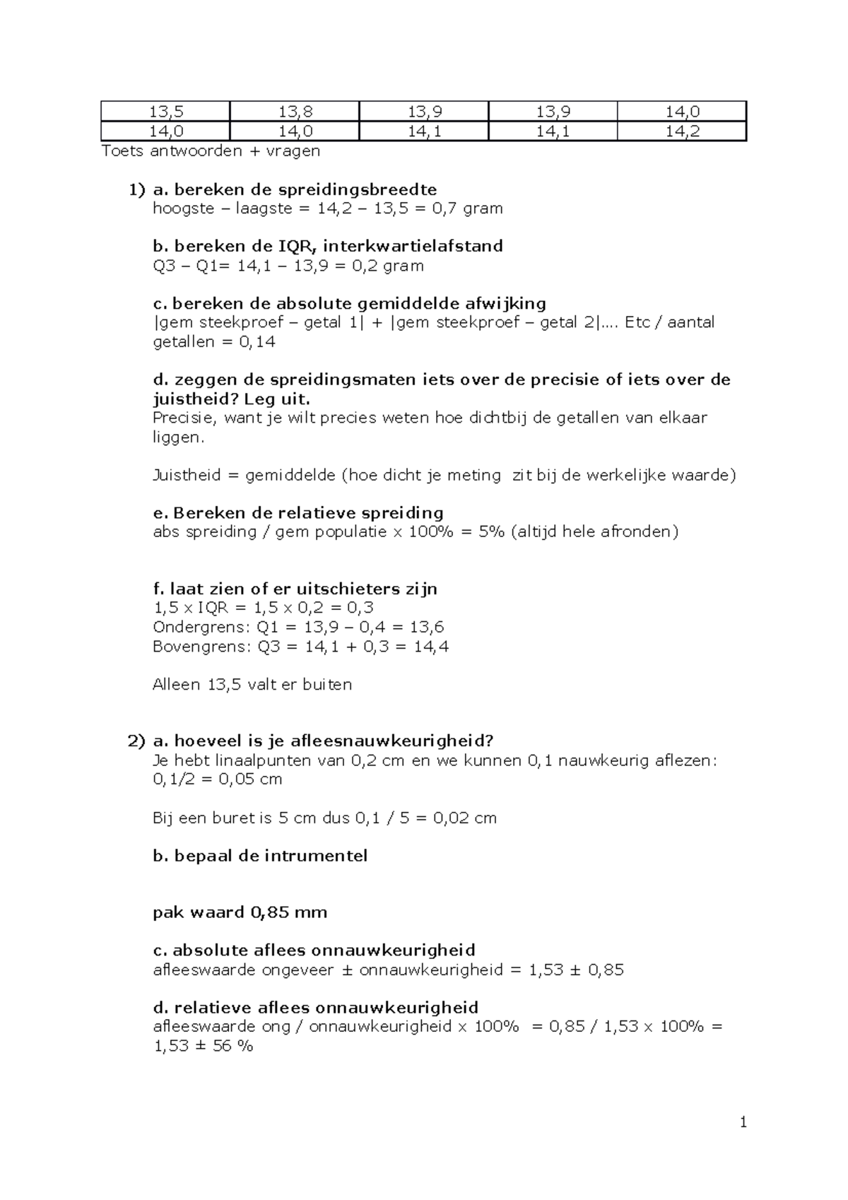 Toets wiskunde - 13,5 13,8 13,9 13,9 14, 14,0 14,0 14,1 14,1 14, Toets ...