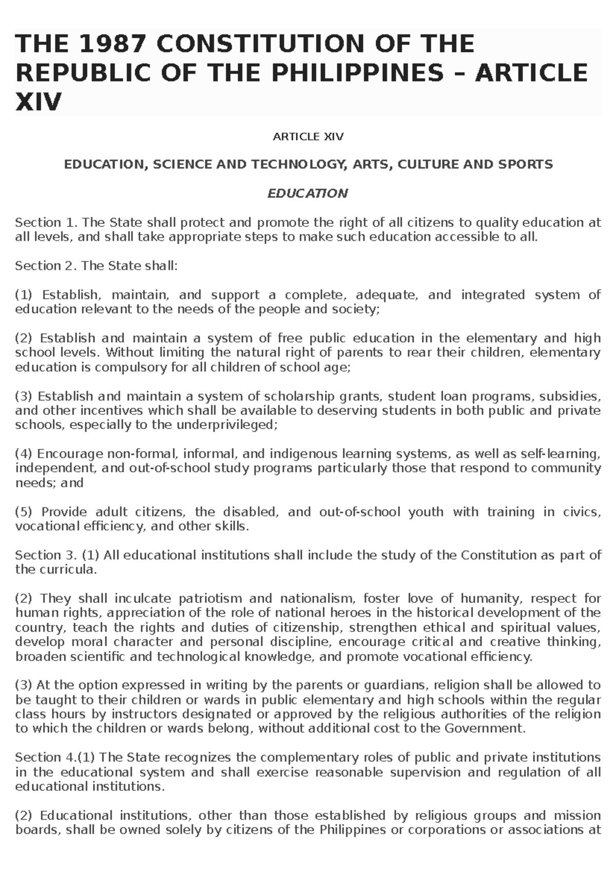 THE 1987 Constitution OF THE Republic OF THE Philippines - THE 1987 ...