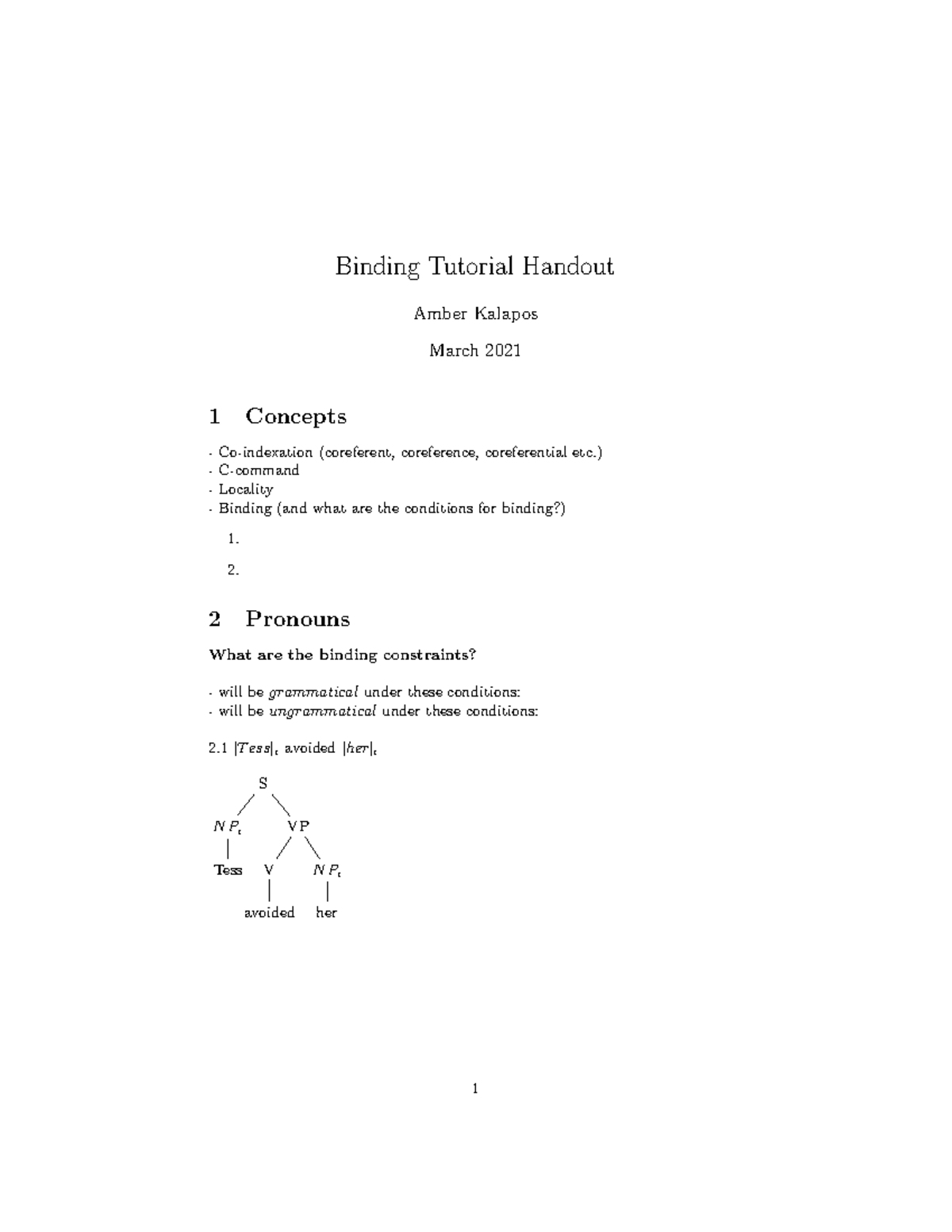Binding Tutorial Handout - Binding Tutorial Handout Amber Kalapos March 2021 1 Concepts - Studocu