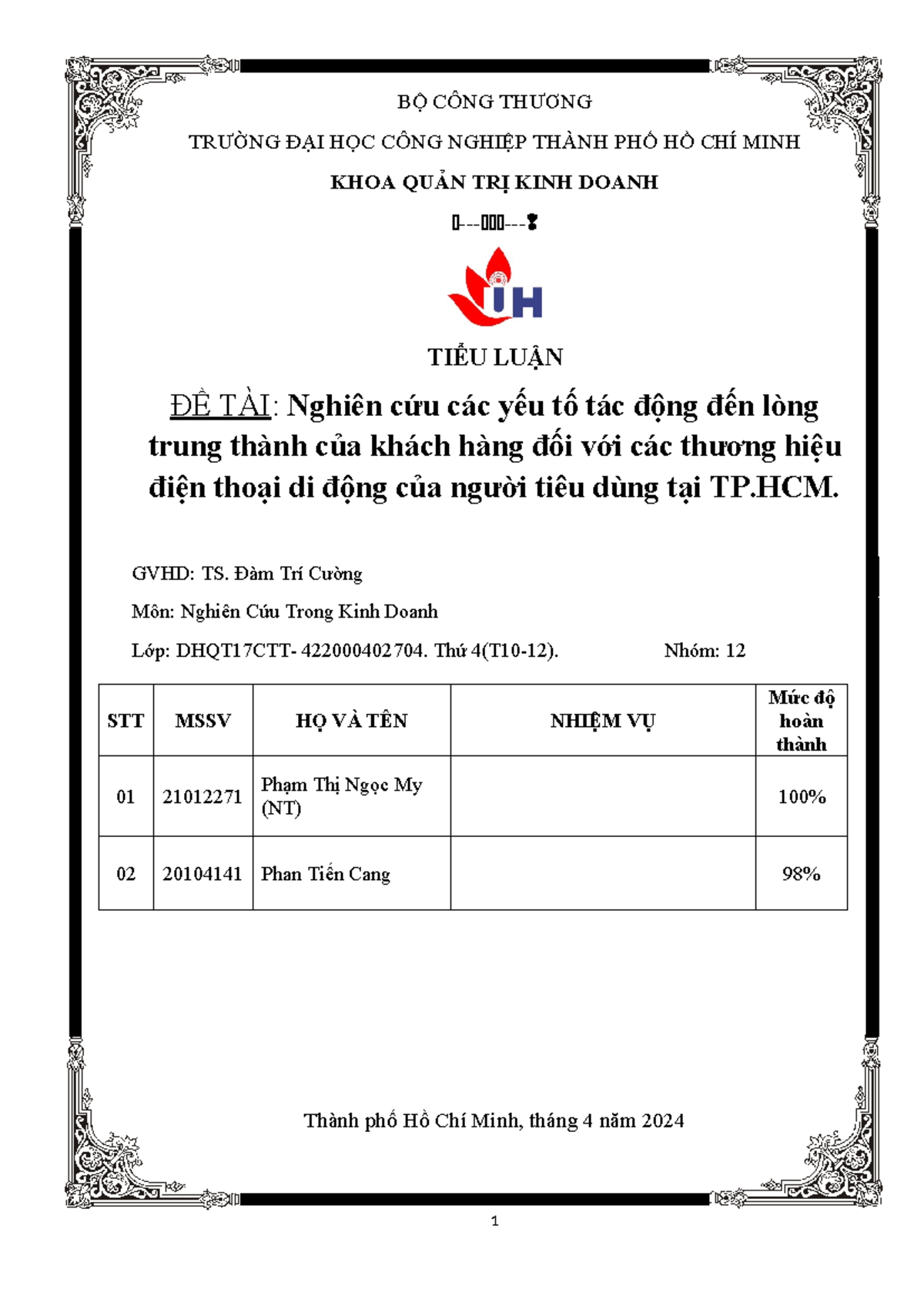 NCKD DHQT17CTT N12 GK - sádasdasdasd - BỘ CÔNG THƯƠNG TRƯỜNG ĐẠI HỌC ...