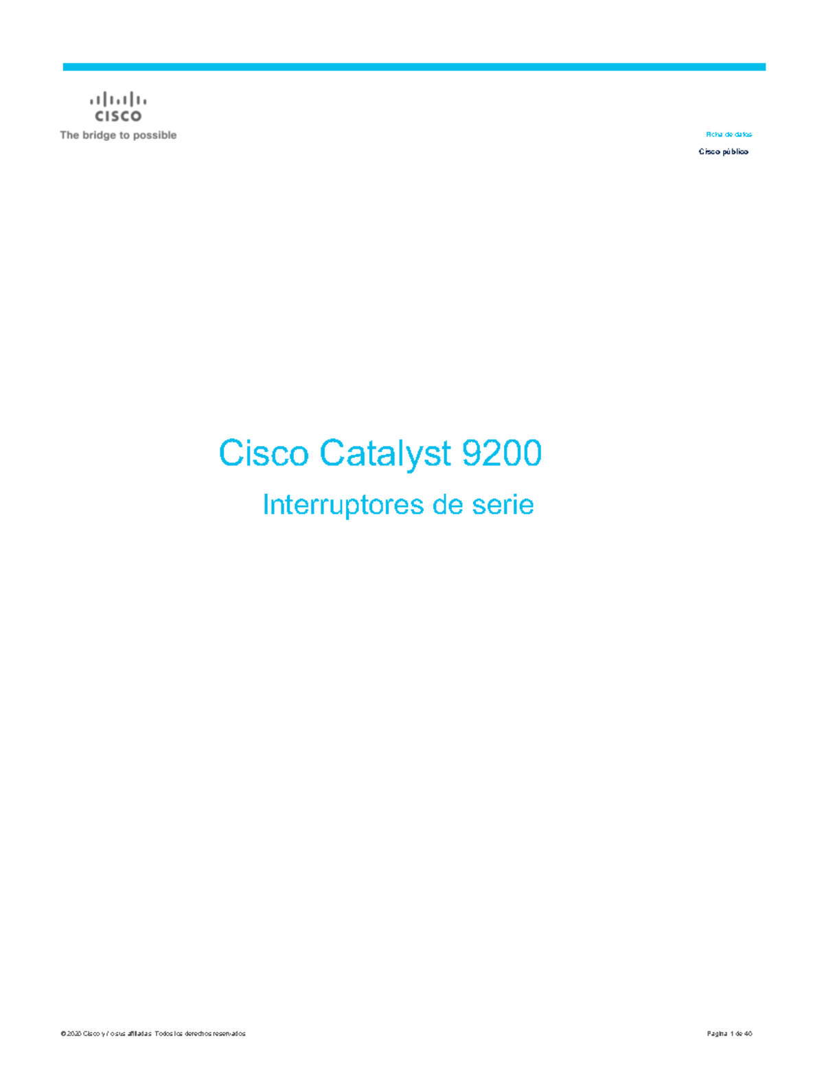 Data Sheet Switches Cisco Catalyst 9200 Series Subrayado - Ficha de ...