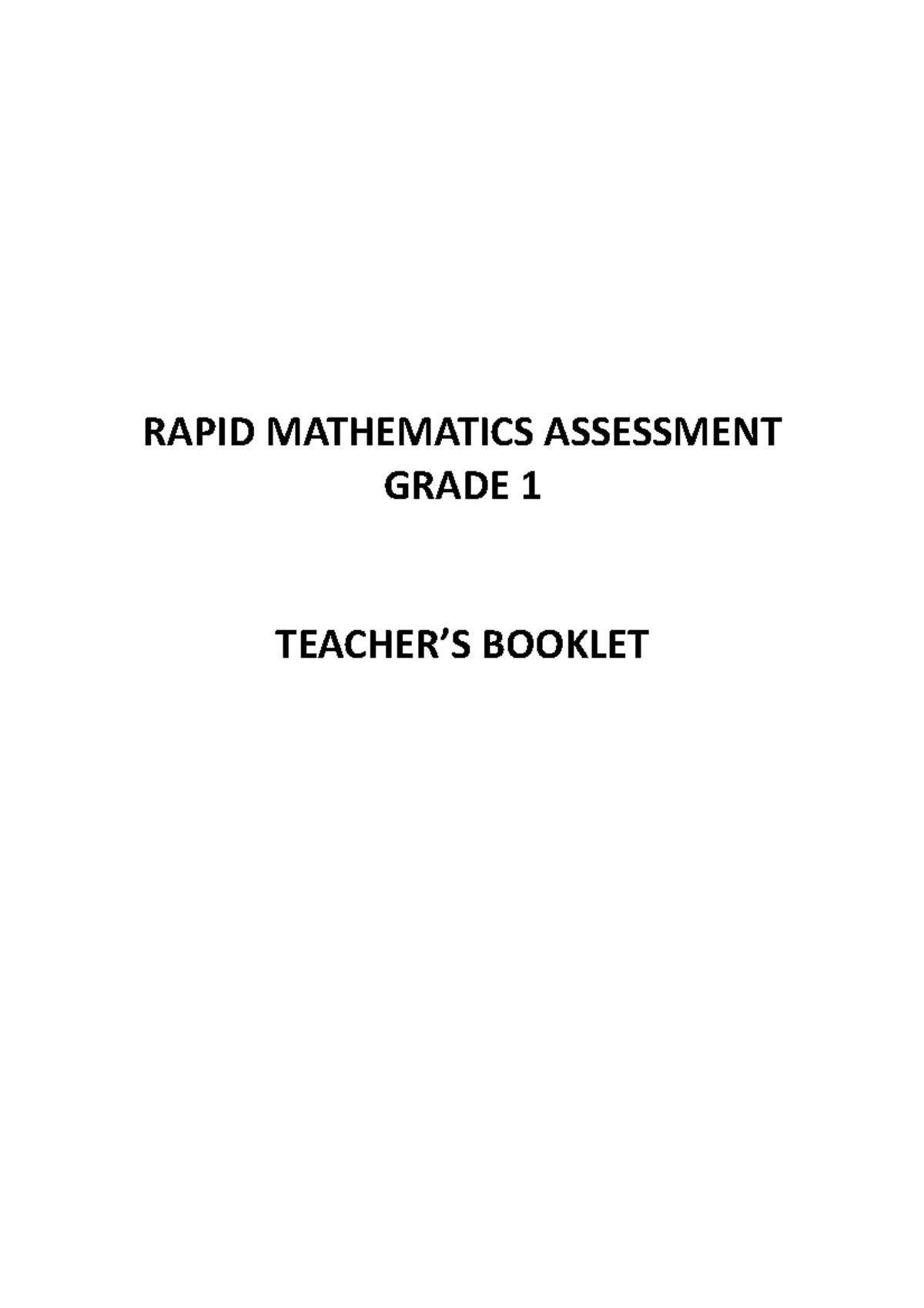RMA Grade 1 SB Teacher s Booklet 17 June 2023 v1 - RAPID MATHEMATICS ...