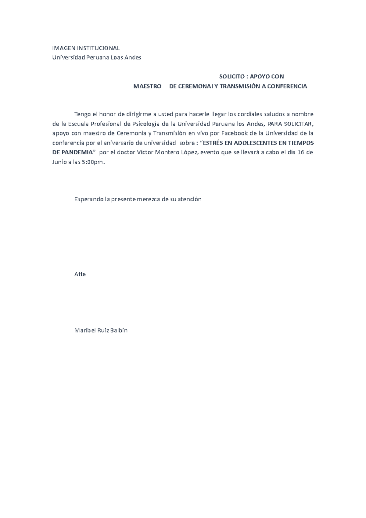 Solicitud Imagen Institucional - IMAGEN INSTITUCIONAL Universidad ...