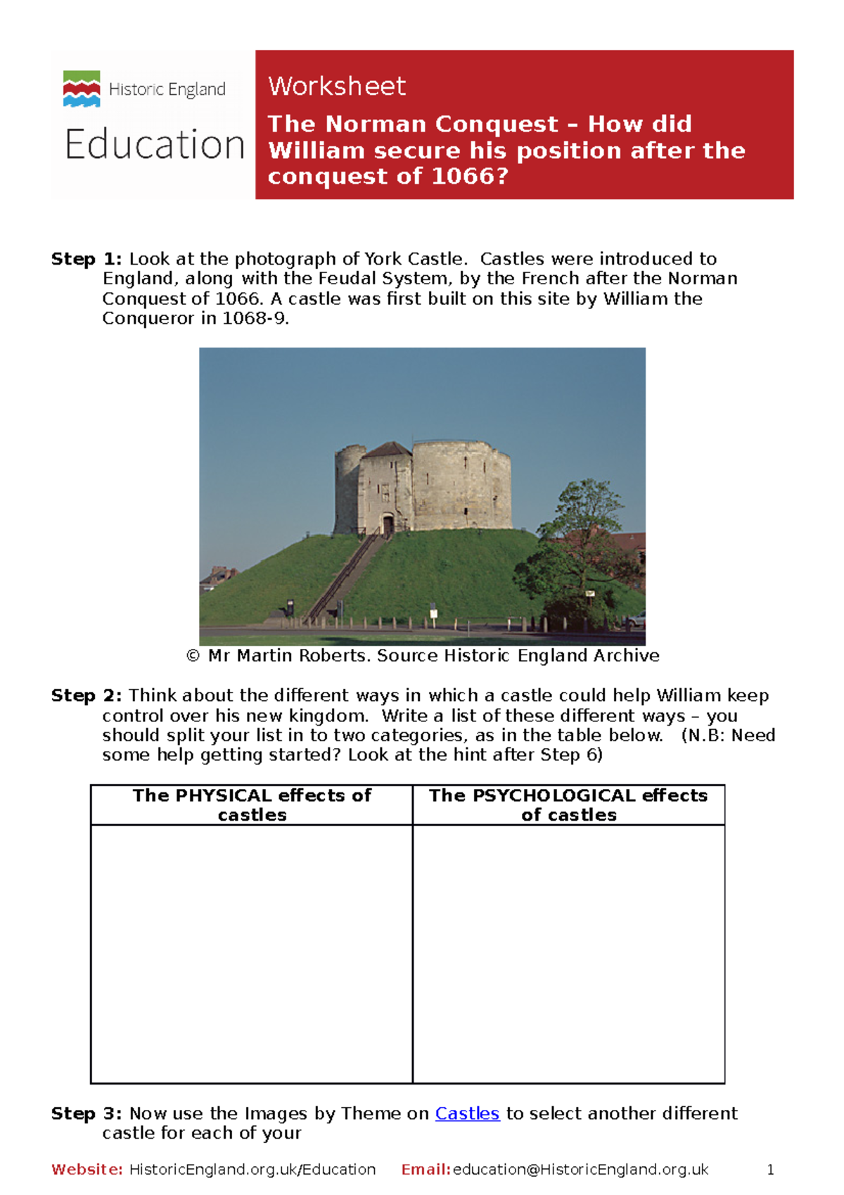 Worksheet medieval life norman conquest - Step 1: Look at the ...