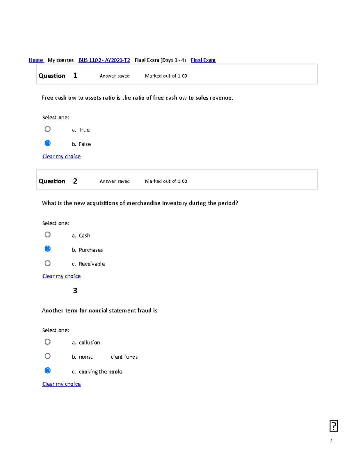 Final Exam (page 1 of 4)1 - Bus 1102 - UoPeople - Studocu