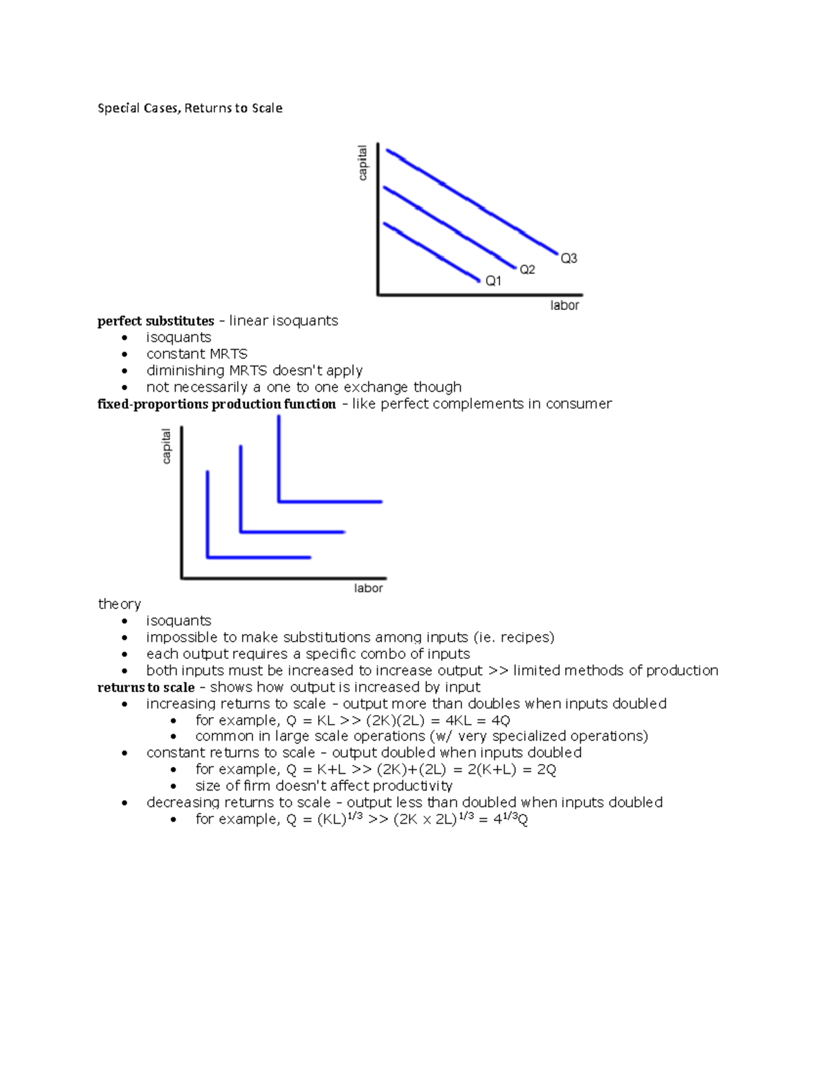 4 Cp - Lecture notes 4 - Special Cases, Returns to Scale perfect ...