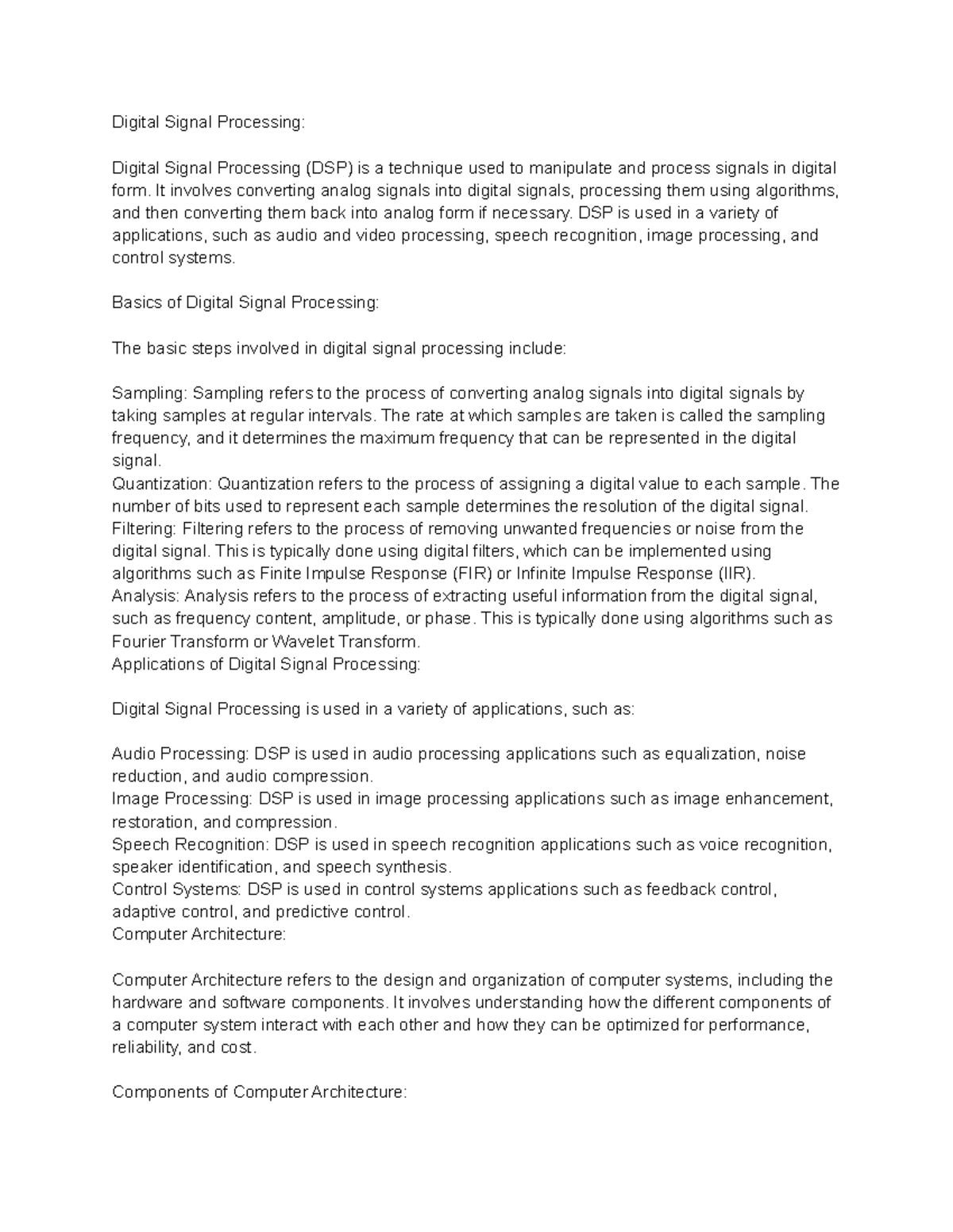 Computer Engineering 3-4 - Digital Signal Processing: Digital Signal ...