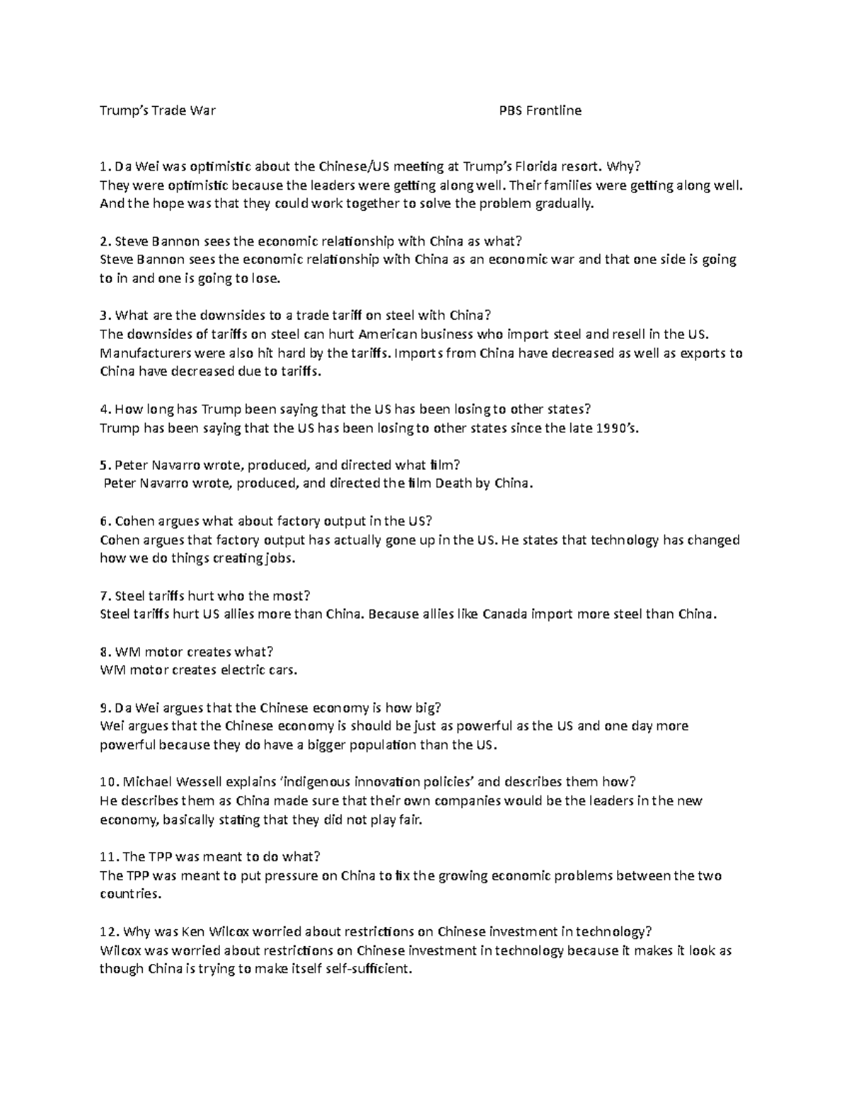 5 PBS Trump Trade War Questions - Trump’s Trade War PBS Frontline Da ...