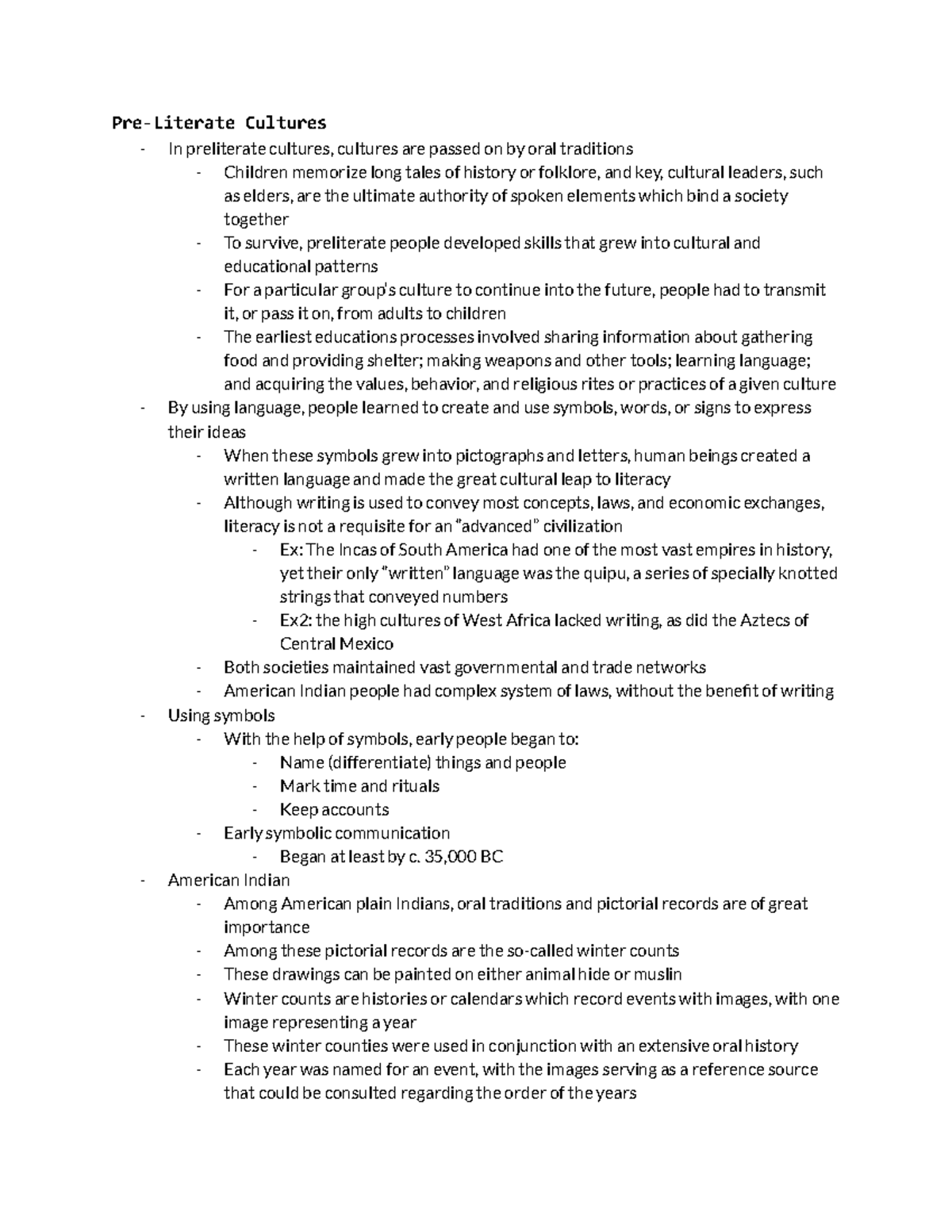 J 387 Week 1 Lecture 2 (Oral Culture) - Pre-Literate Cultures In ...