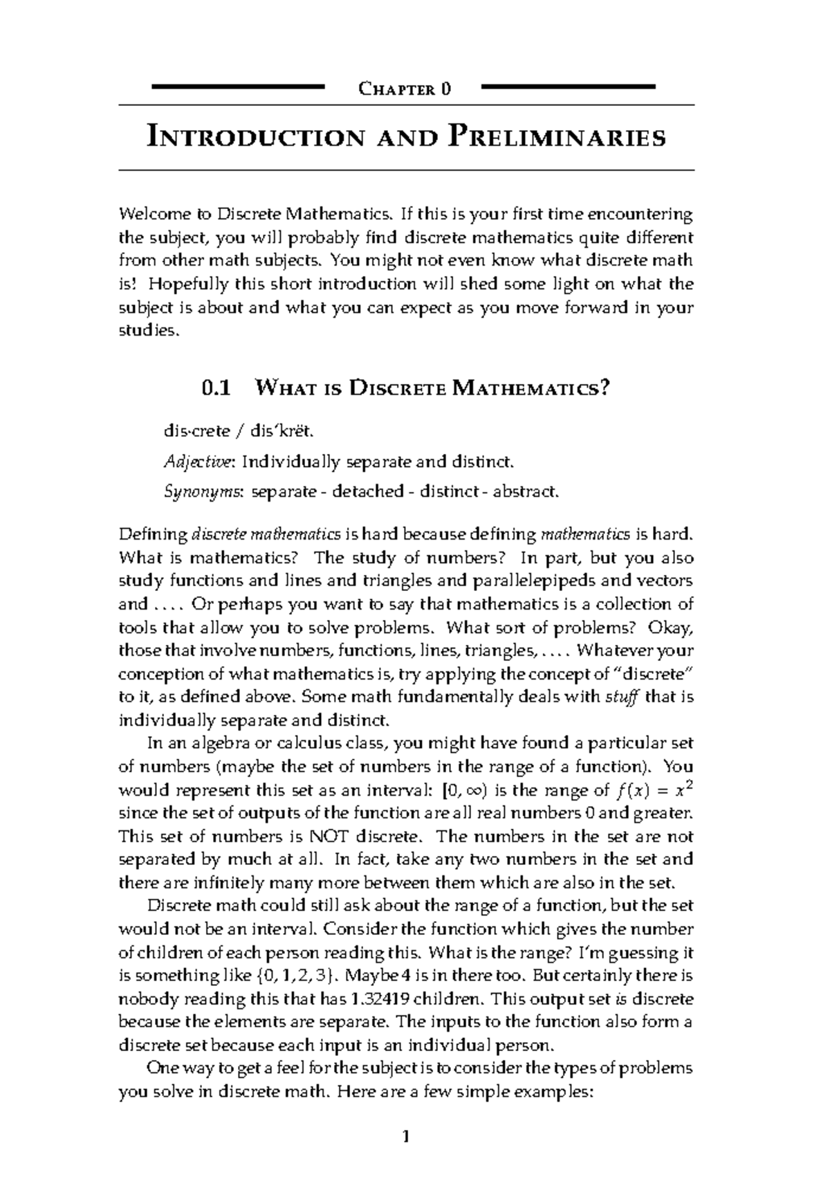 W1 Introduction and Preliminaries - Chapter 0 Introduction and ...