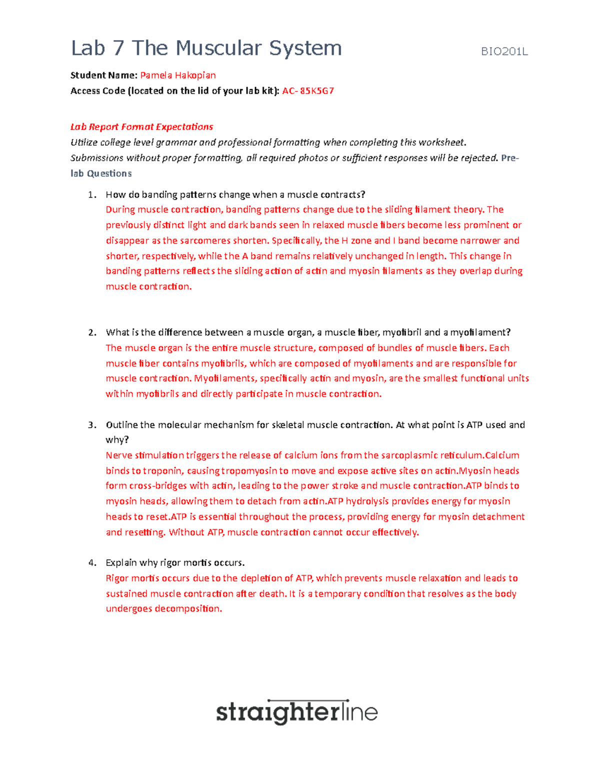 Anatomy Lab 7 done - Student Name: Pamela Hakopian Access Code (located ...