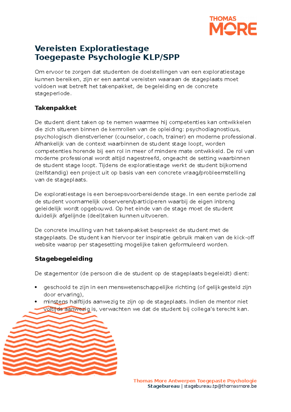 Vereisten-stageplaats-exploratiestage - Vereisten Exploratiestage ...
