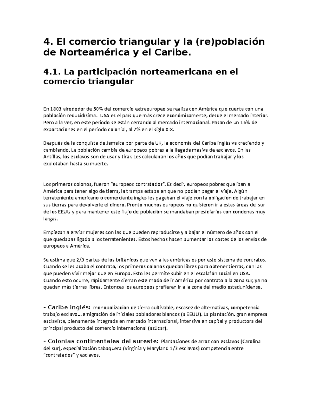 Examen Final Historia 3r ECO - 4. El comercio triangular y la (re ...