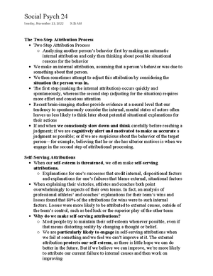 PSYC 2600 Unique Example 3-Self Handicapping - When I was in high ...