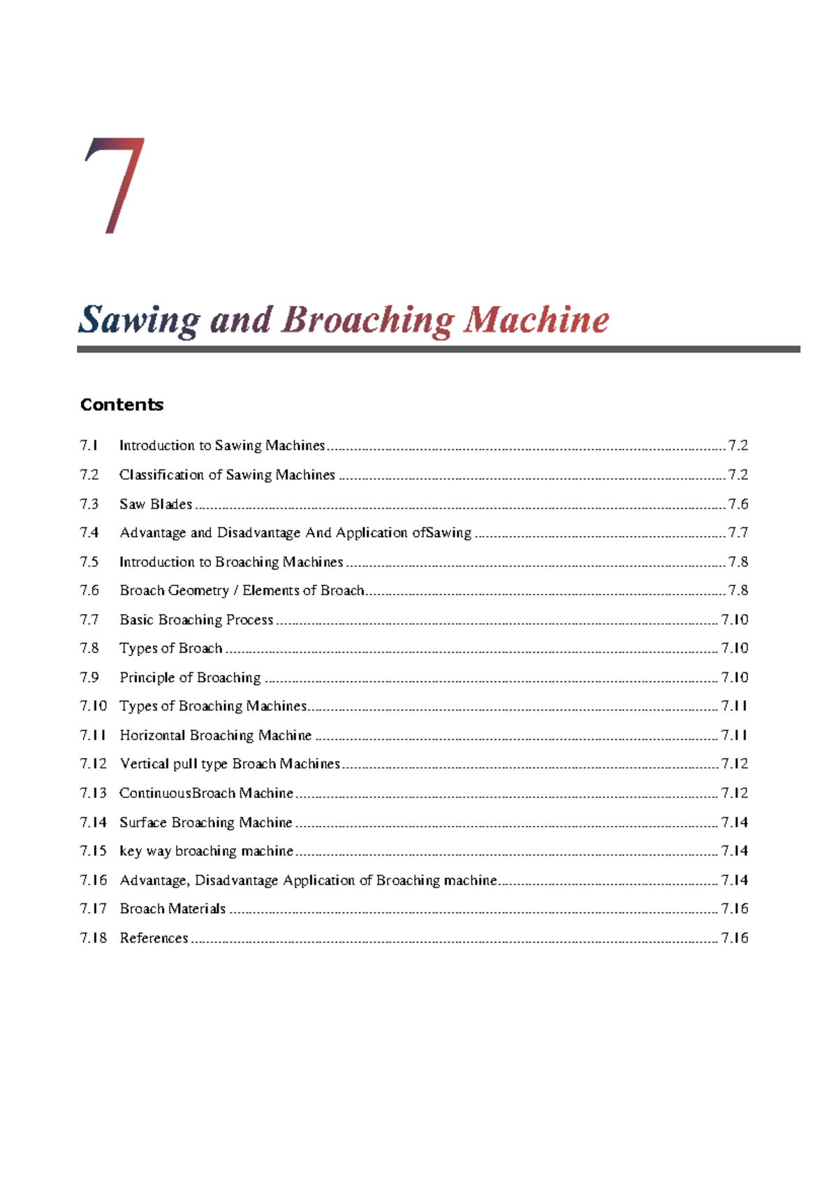 3141908 MP GTU Study Material Notes Unit-7 - 7 lntroduction to Sawing ...