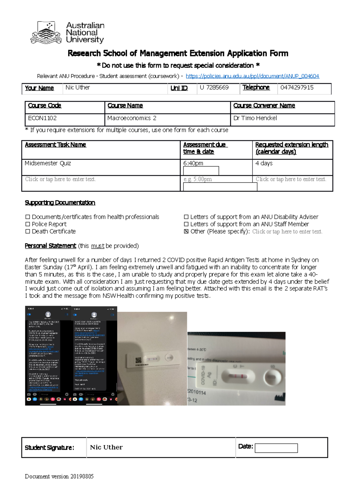 ECON - ECON Assignment Mid Semester - Research School of Management ...