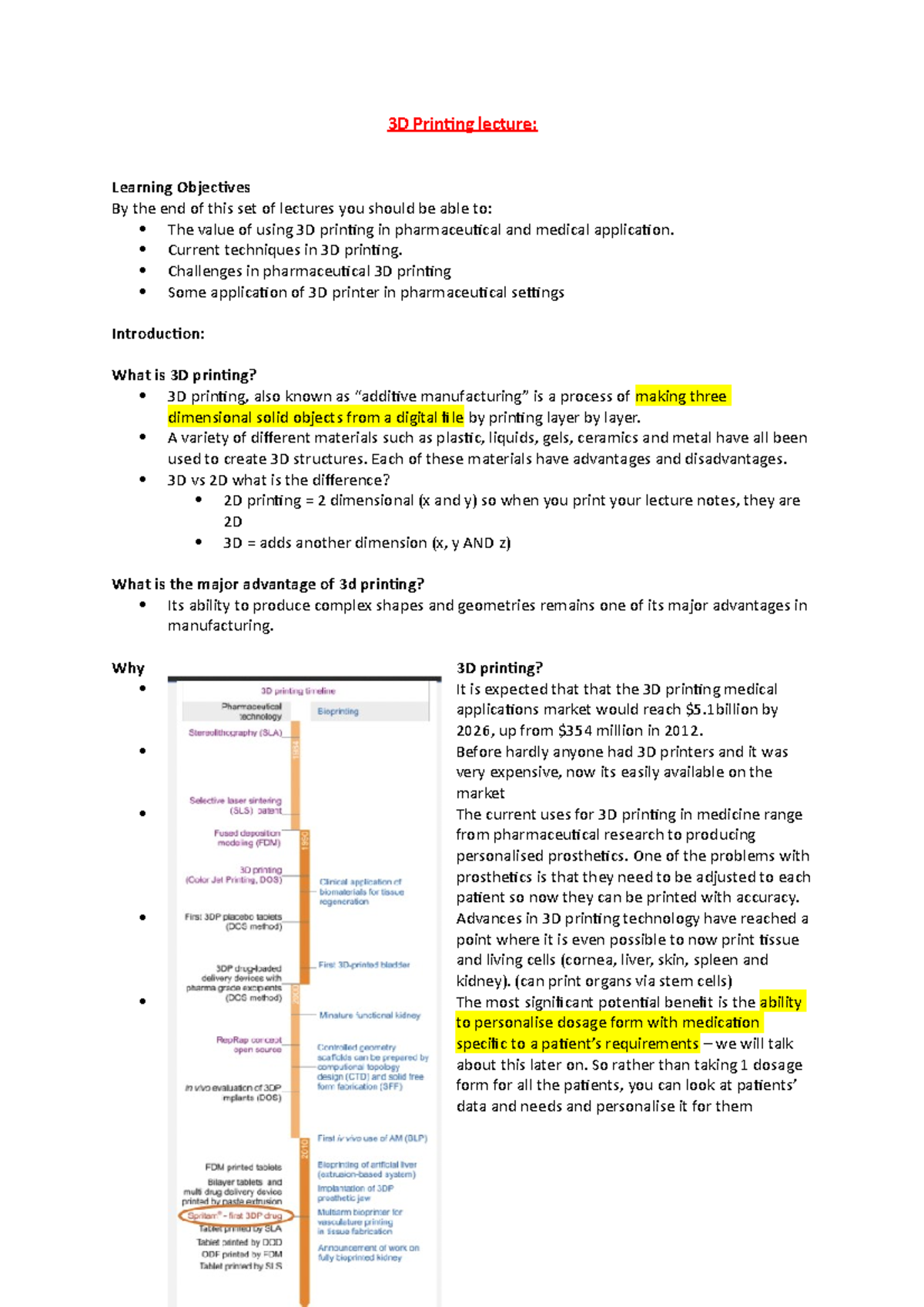 3D Printing lecture - 3D Printing lecture: Learning Objectives By the ...