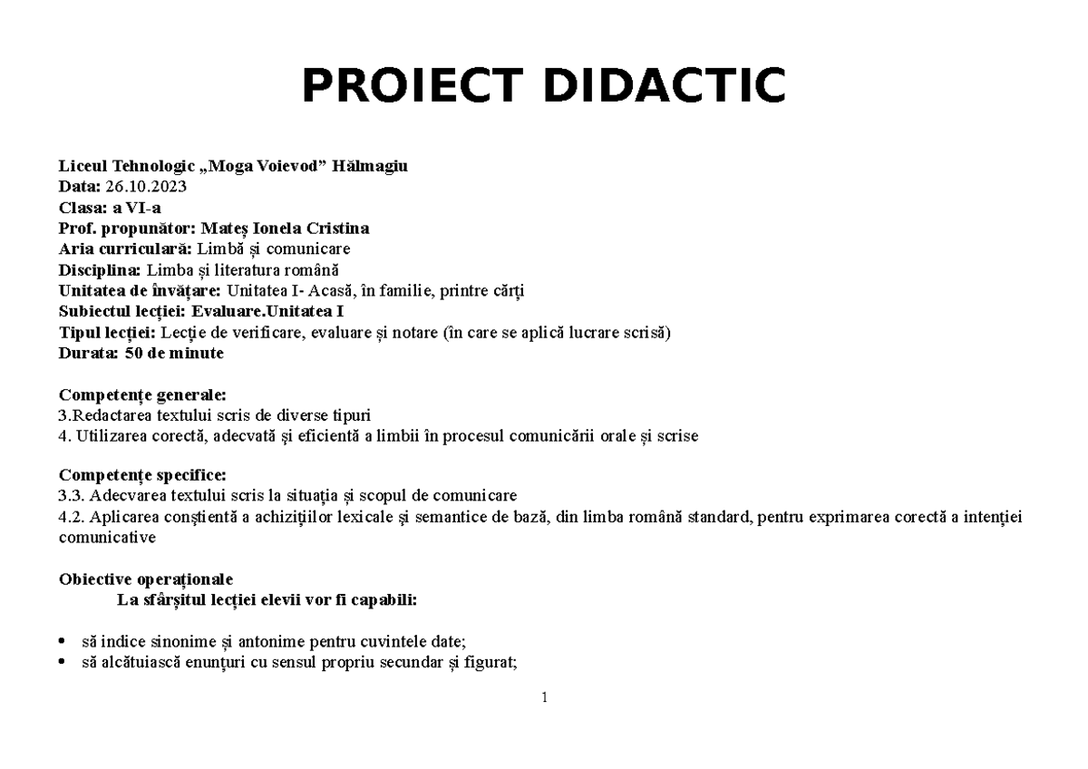 26 - /// - PROIECT DIDACTIC Liceul Tehnologic „Moga Voievod” Hălmagiu ...