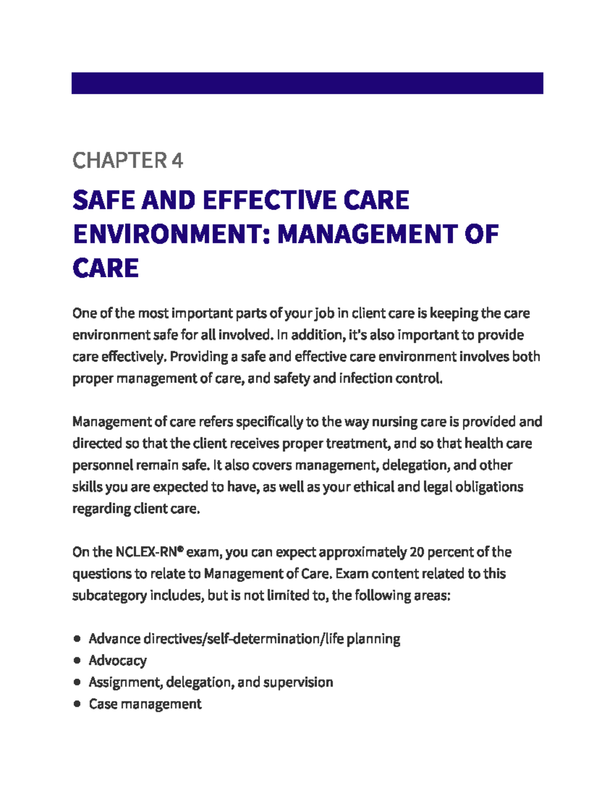 Mgt of care - Kaplan - research - Studocu